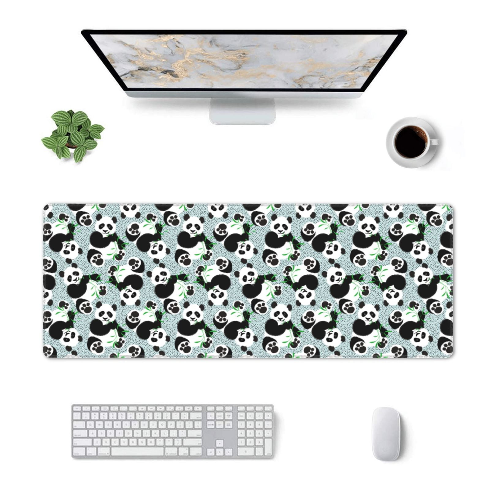Pofeuu Panda And Eucalyptus Print Desk Mat for Keyboard and Mouse ...