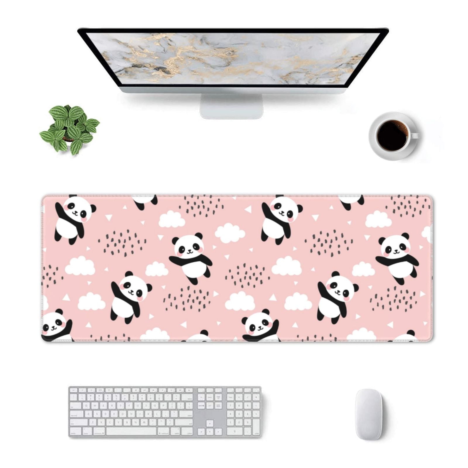 Pofeuu Panda Flying in the Sky (2) Print Desk Mat for Keyboard and ...