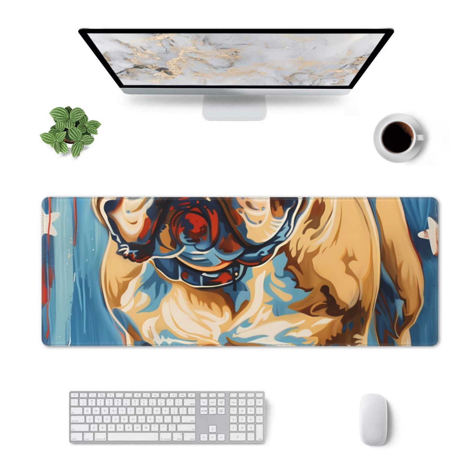 Pofeuu Patriotic Bulldog Welcome Print Desk Mat for Keyboard and Mouse ...