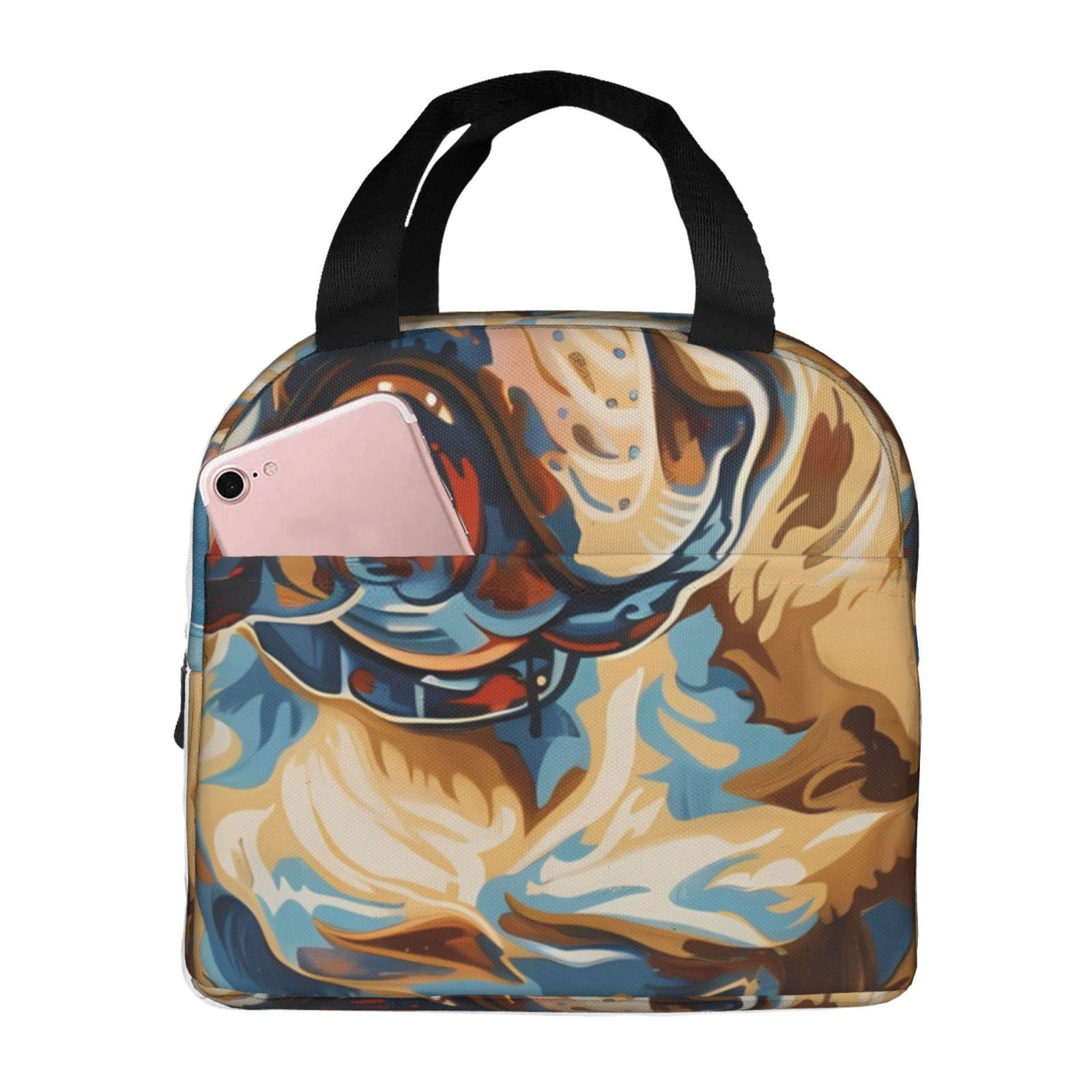 Pofeuu Patriotic Bulldog Welcome Print Lunch Bag Lunch Box Insulated ...