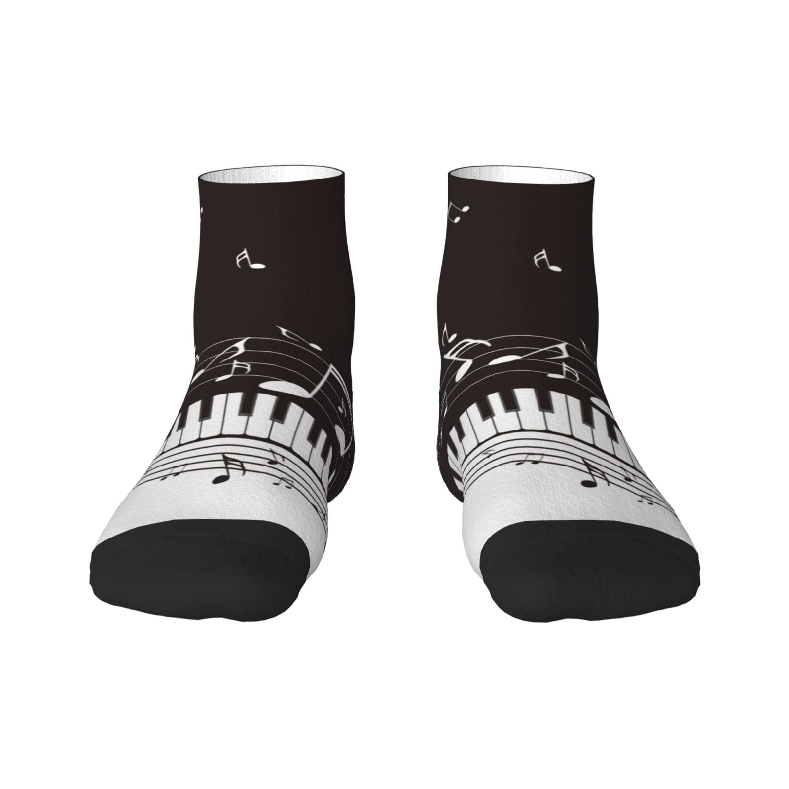 Pofeuu Piano Keys With Musical Notes Print 30cm Socks, Adult Running ...