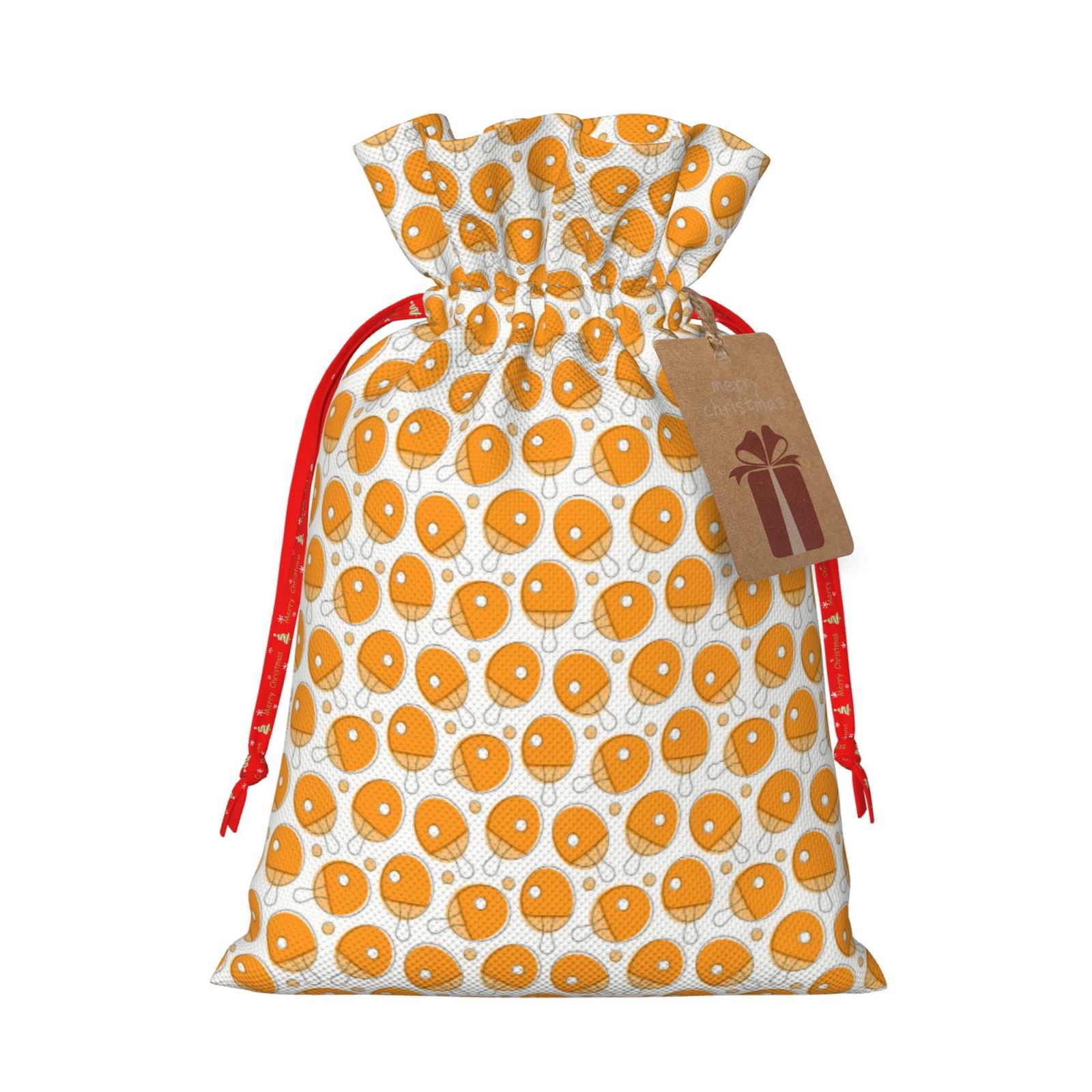 Pofeuu Ping-Pong Table Tennis Racket Print Burlap Bags with Drawstrings ...