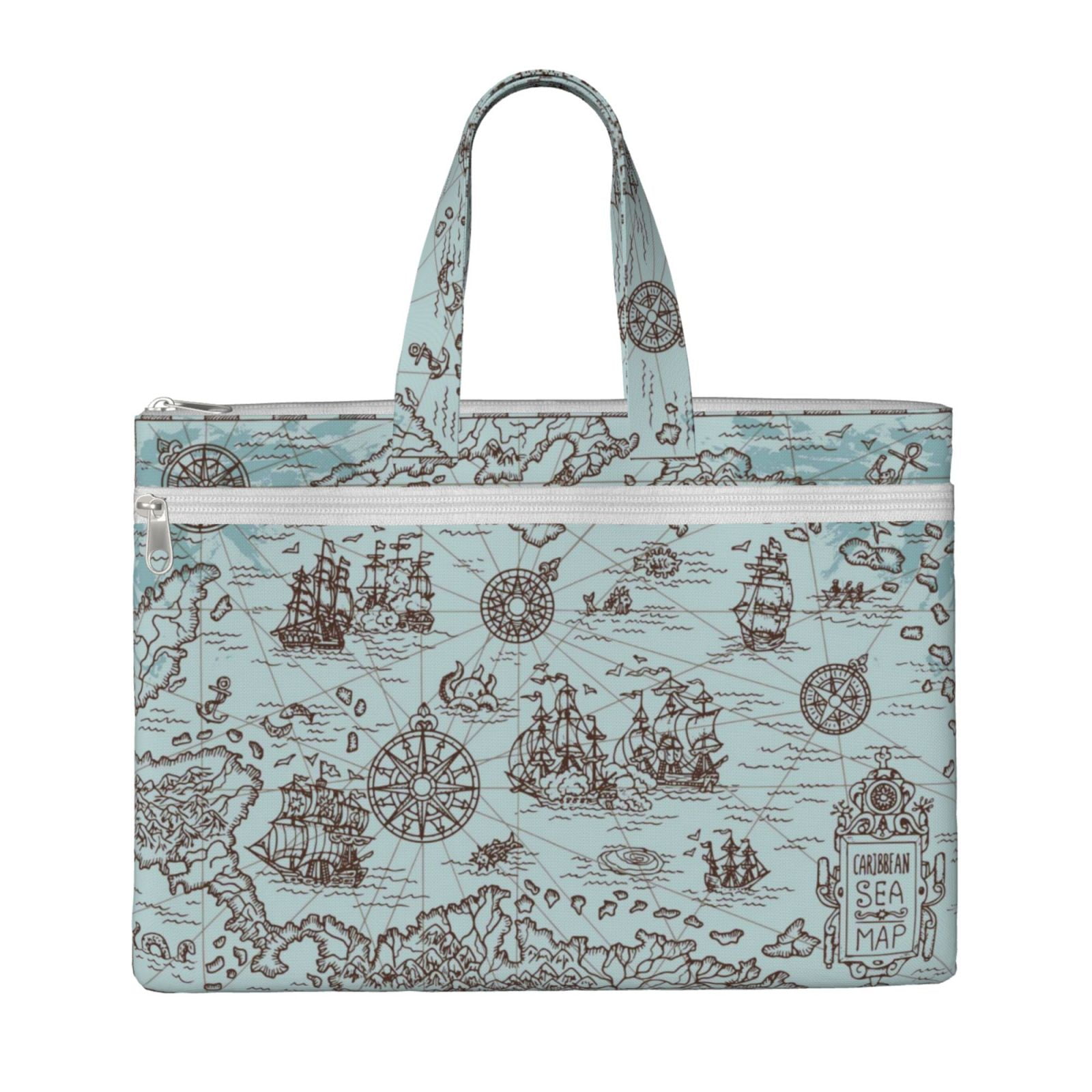 Pofeuu Pirate Adventure Map Print Laptop Bag Carrying - Computer Bag ...