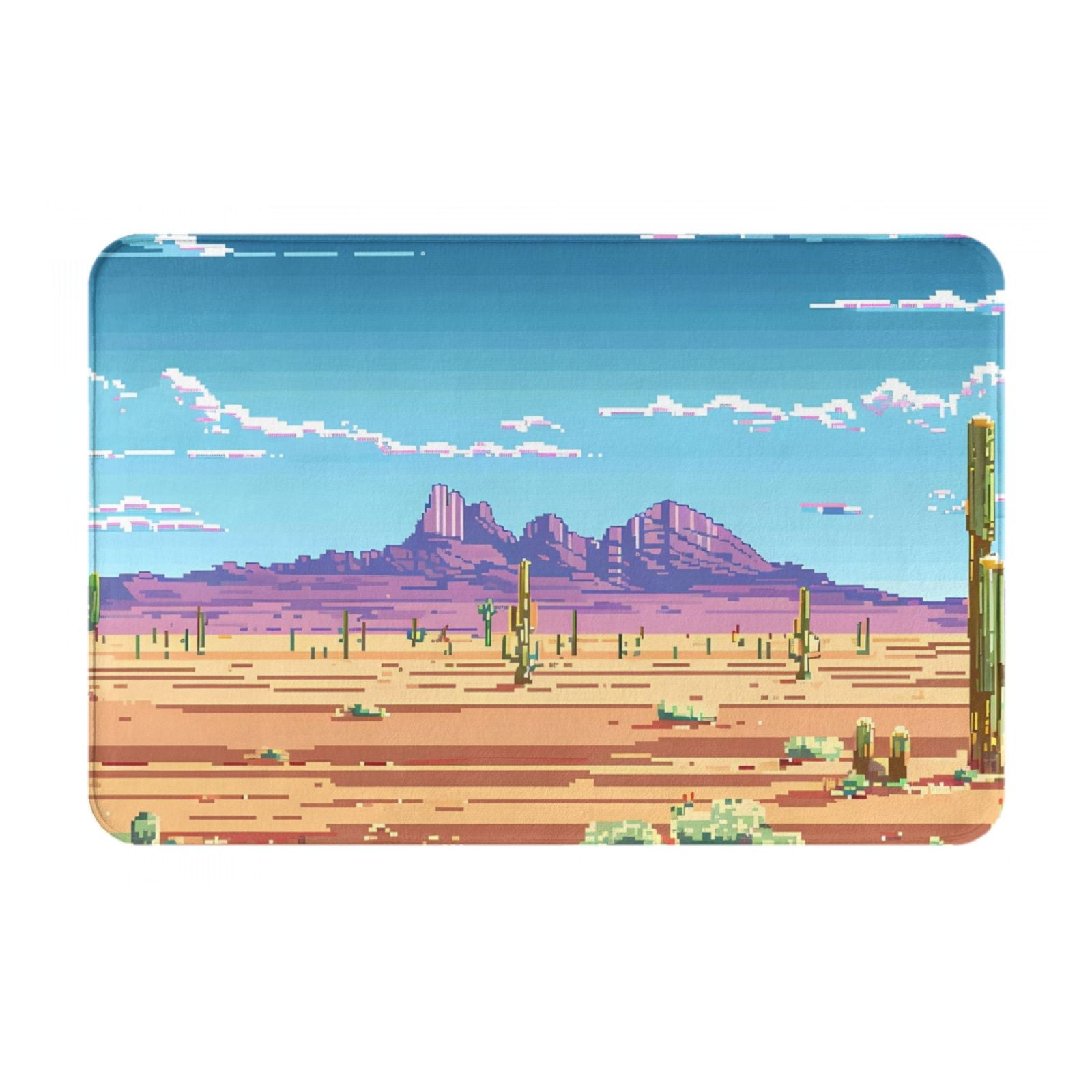 Pofeuu Pixel Desert Landscape Print Flannel Doormats Rug16"x24"Rug ...