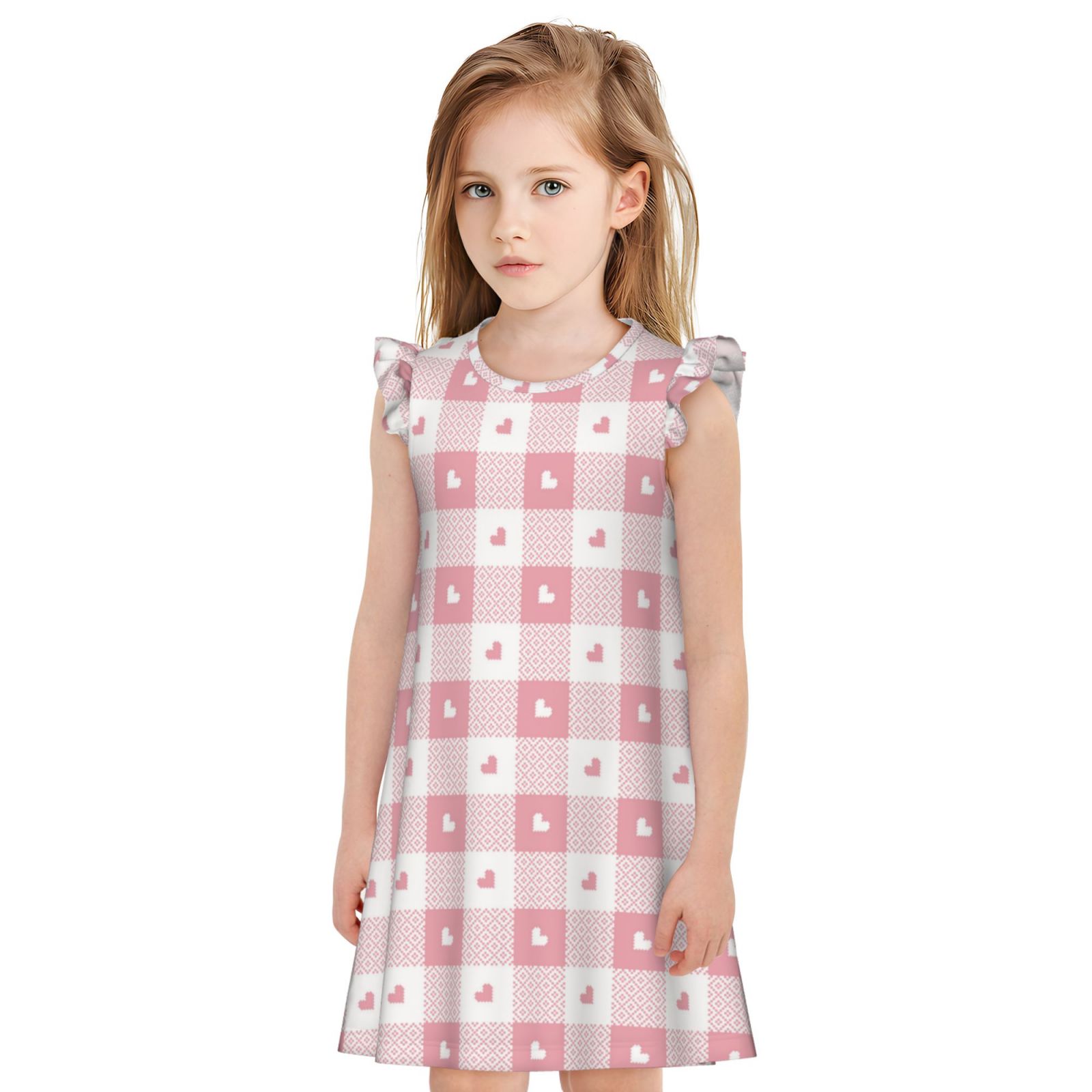 Pofeuu Plaid Heart Print Girls Nightgowns, Nightgown Princess Pajama ...