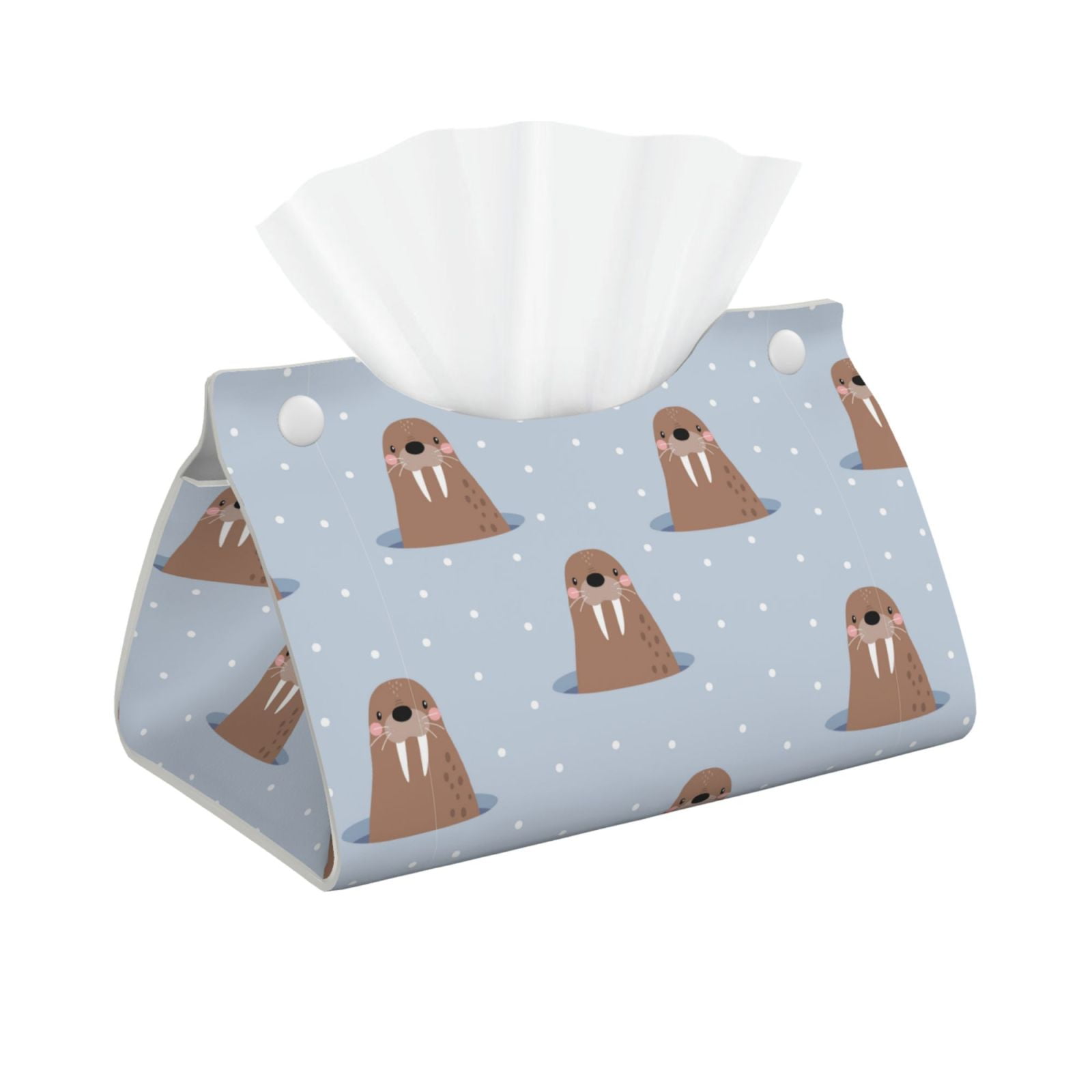 Pofeuu Playful Walrus Wonders Print Tissue Box Cover, Modern Decorative ...