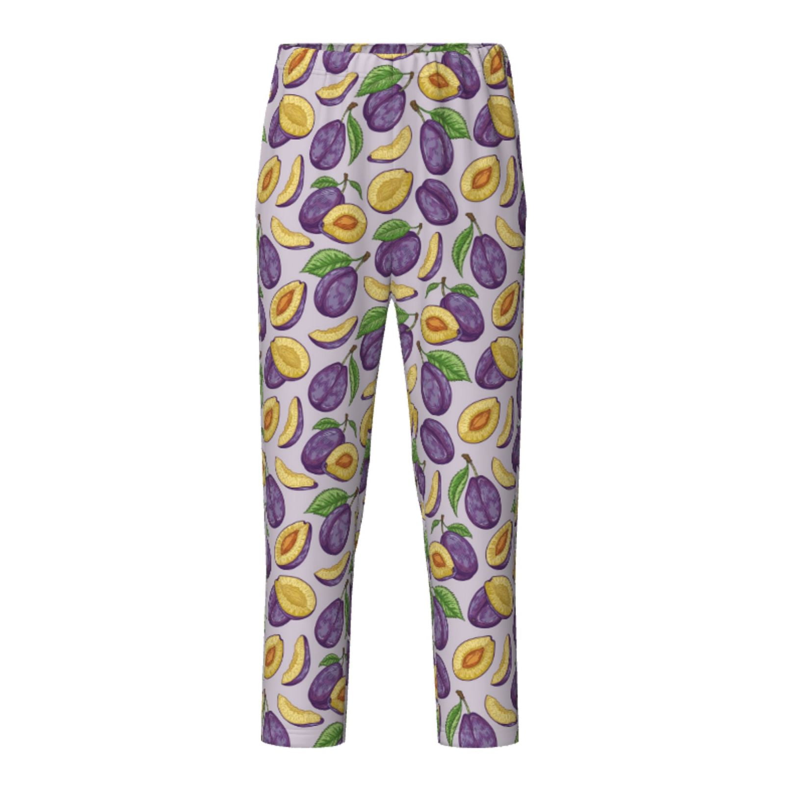 Pofeuu Plum Print Teenagers' Pajama Pants, Soft Lounge Pajama Pants ...
