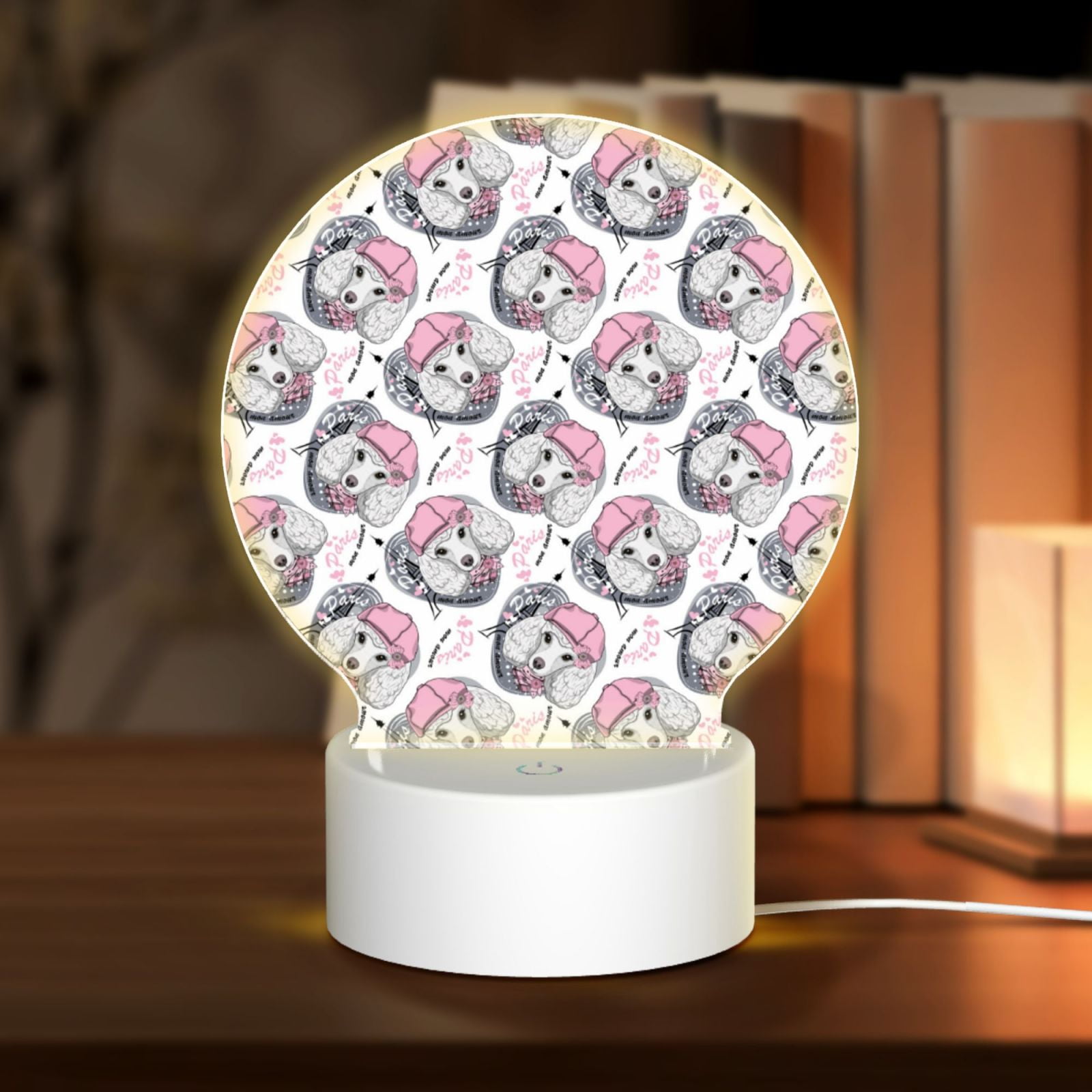 Pofeuu Poodle Dog Print LED Christmas Night Light Lamp Base Gift DIY 3D ...