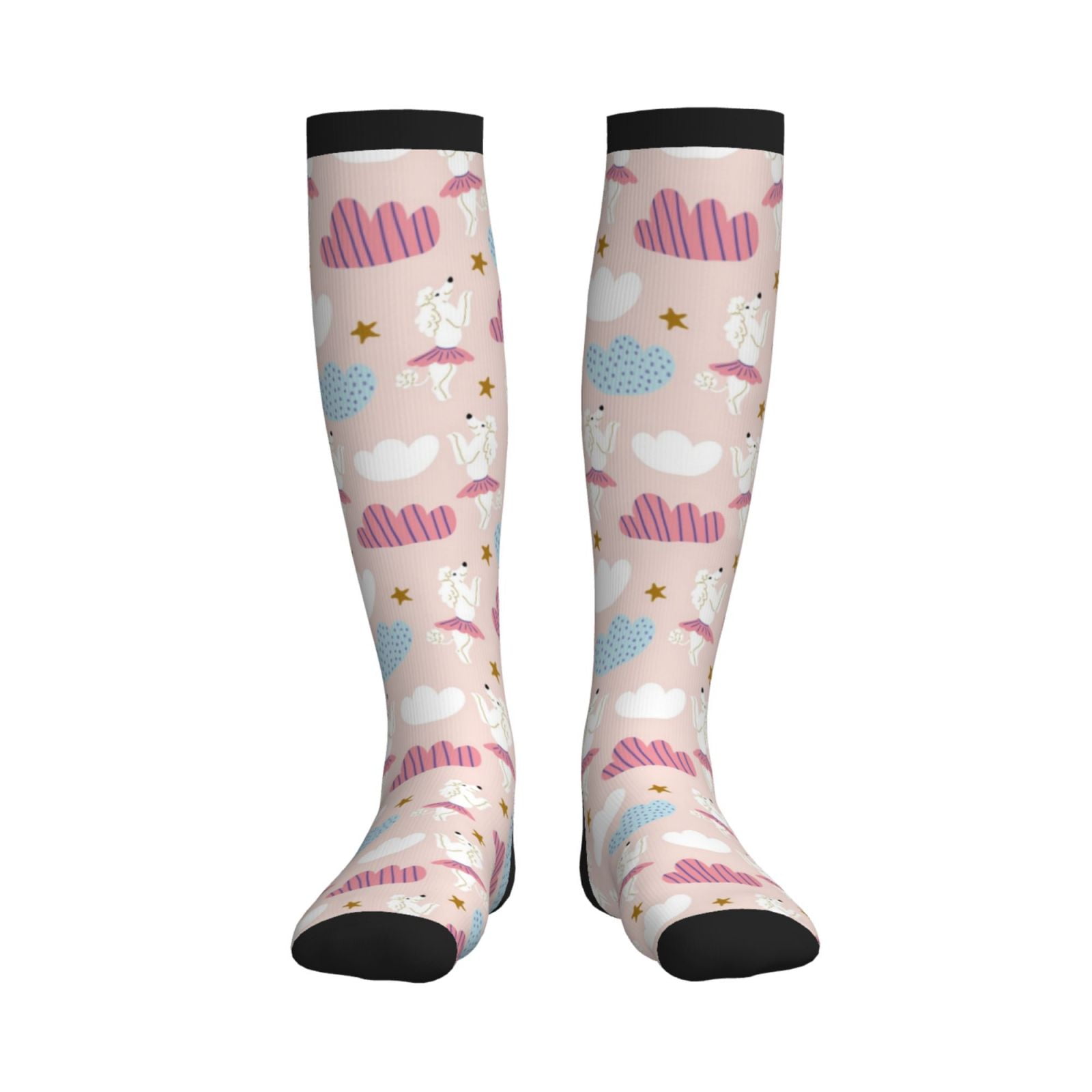 Pofeuu Poodle In Ballet Skirts Dancing Print Compression Socks for ...