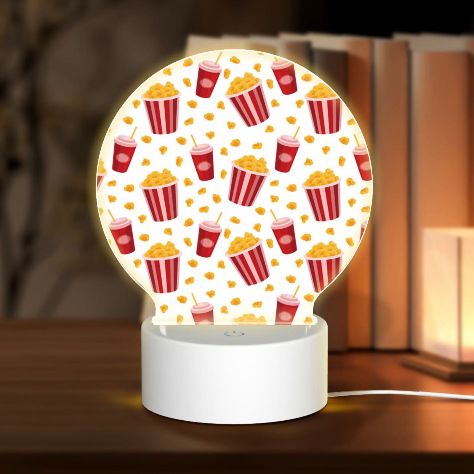 Pofeuu Popcorn Print LED Christmas Night Light Lamp Base Gift DIY 3D ...