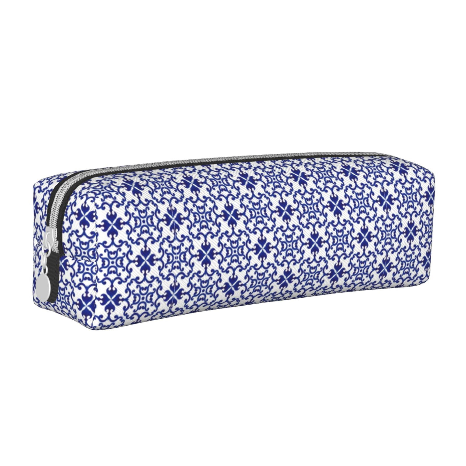 Pofeuu Porcelain Chinaware Print Leather Pencil Case, Leather Pencil ...