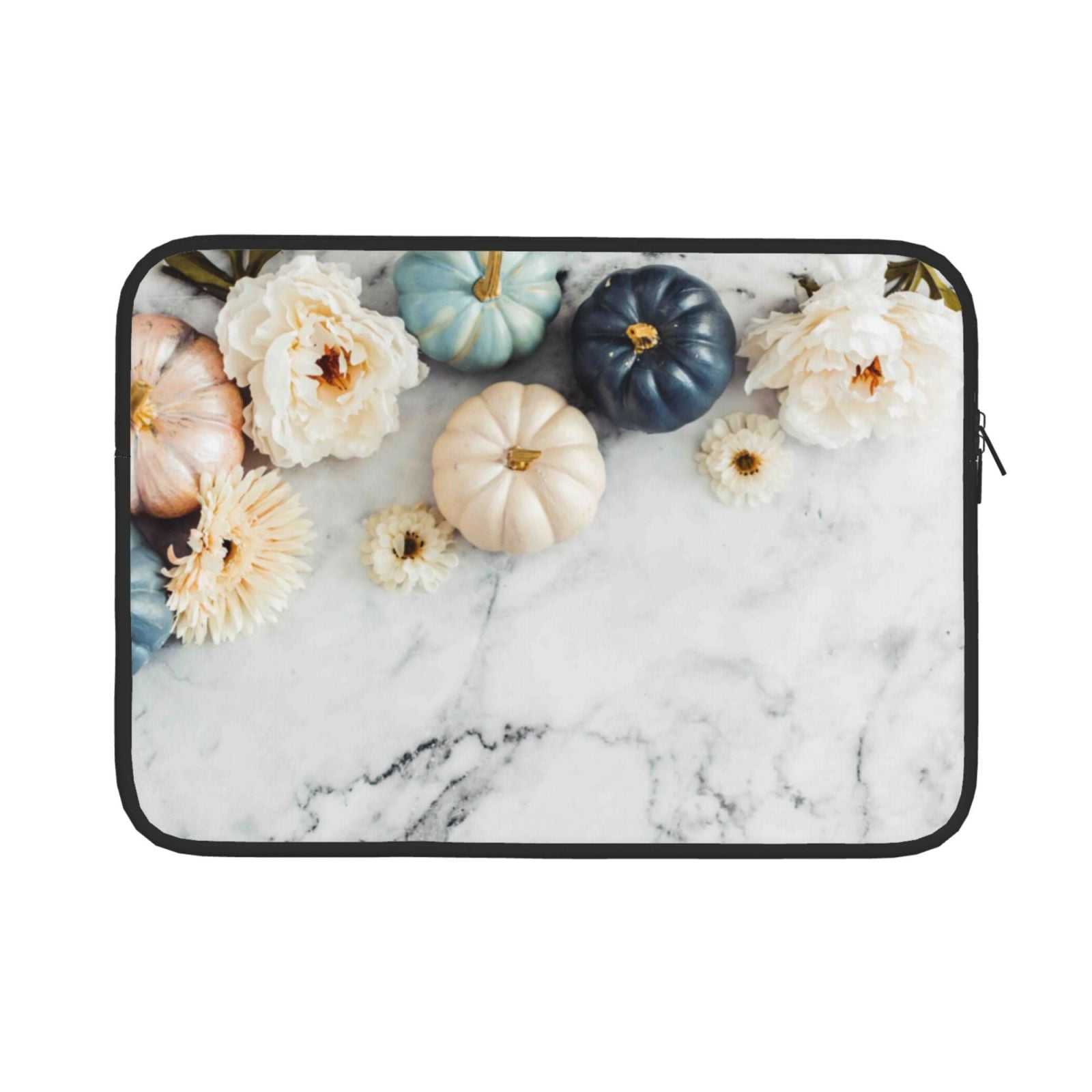 Pofeuu Pumpkin And White Marble Print Laptop Carrying Case,13-15-Inch ...