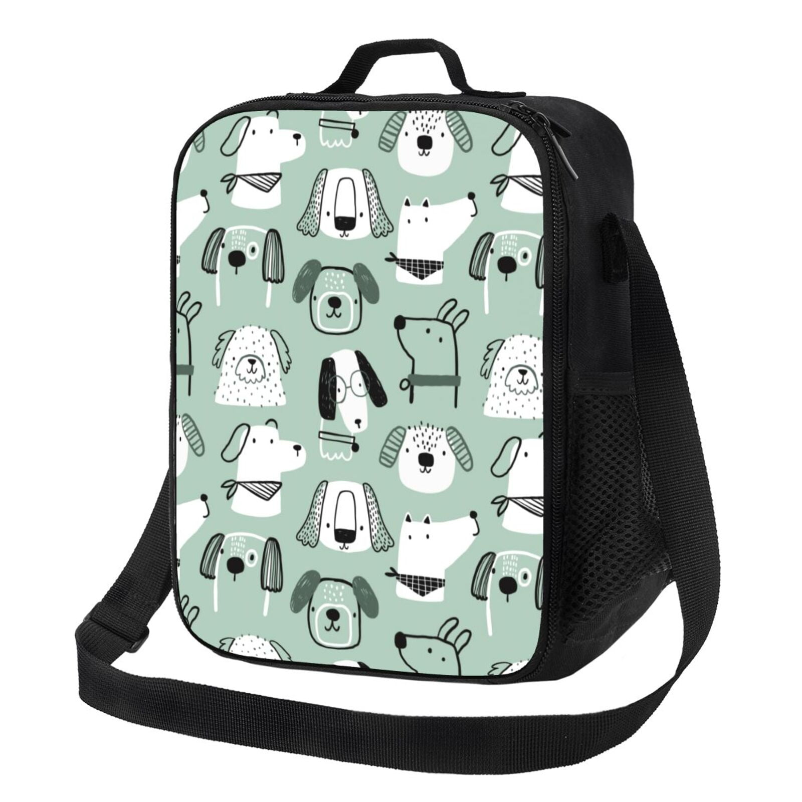 Tebeau Puppy Print Lunch Box, Insulated Lunch Bag, Portable Cooler Bag ...