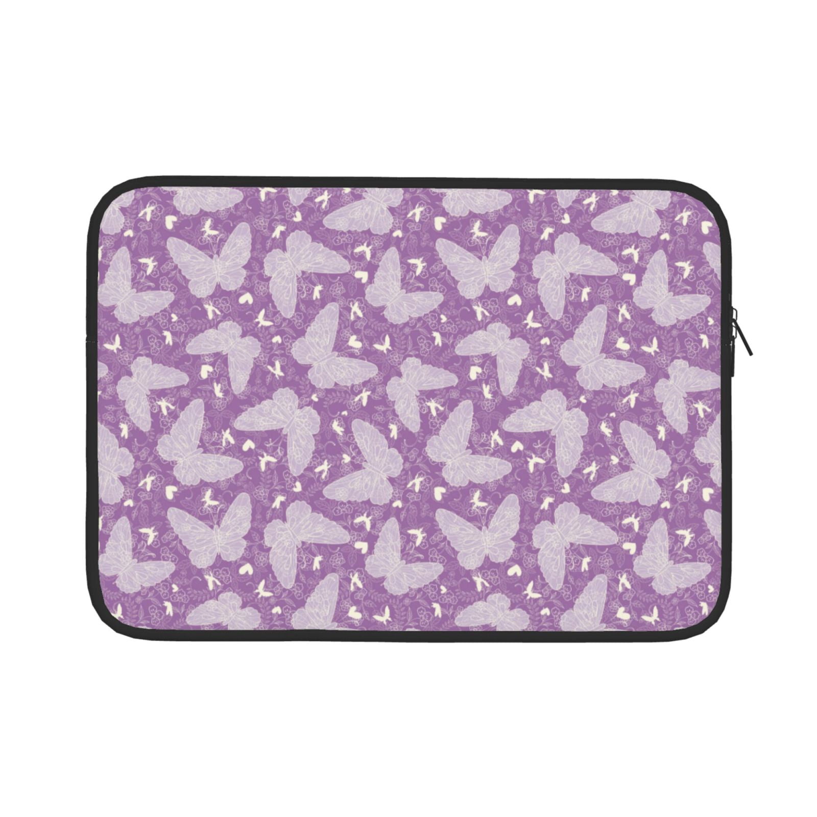 Pofeuu Purple Butterflies Floral Print Laptop Carrying Case,13-15-Inch ...