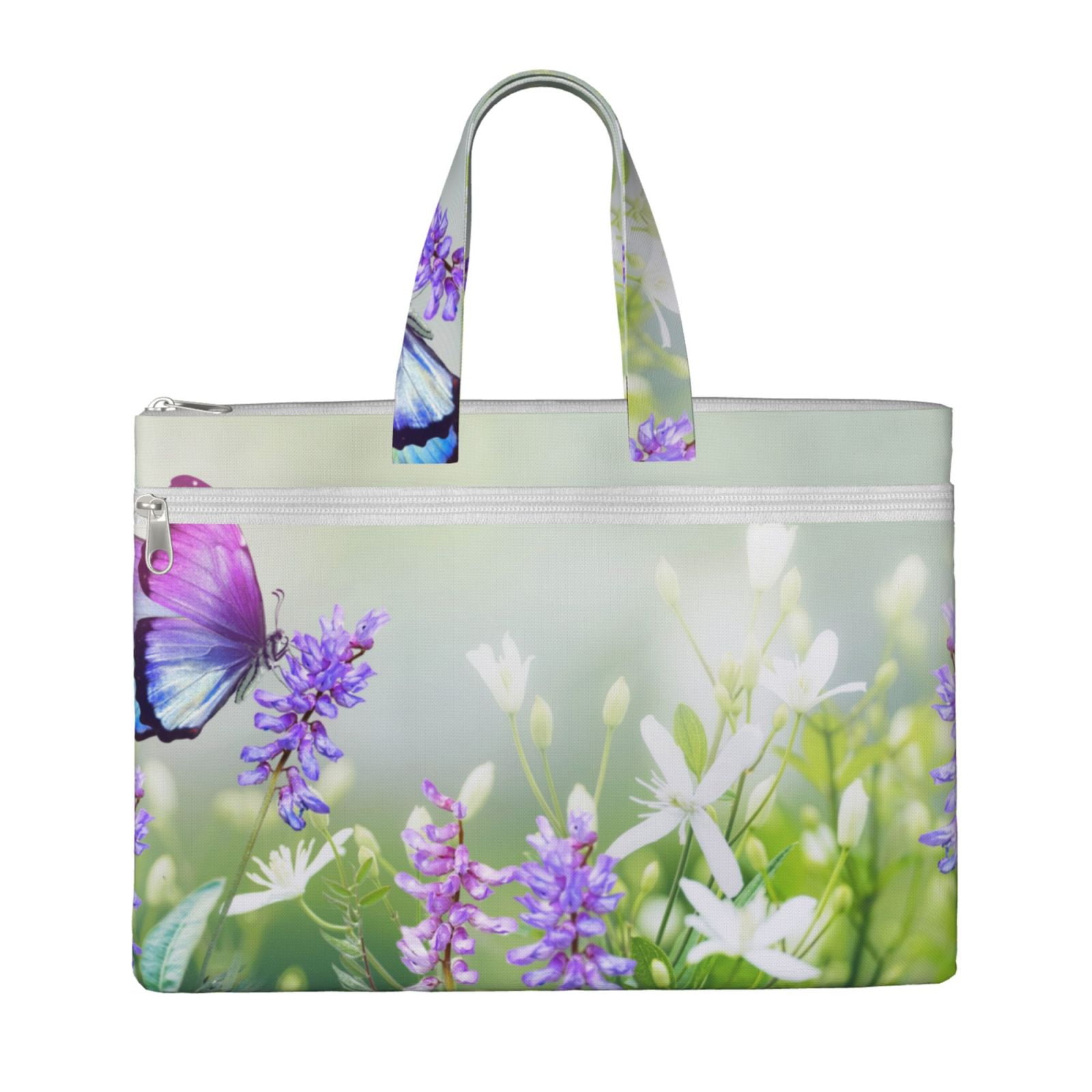 Pofeuu Purple Butterfly On Wild Print Laptop Bag Carrying - Computer ...