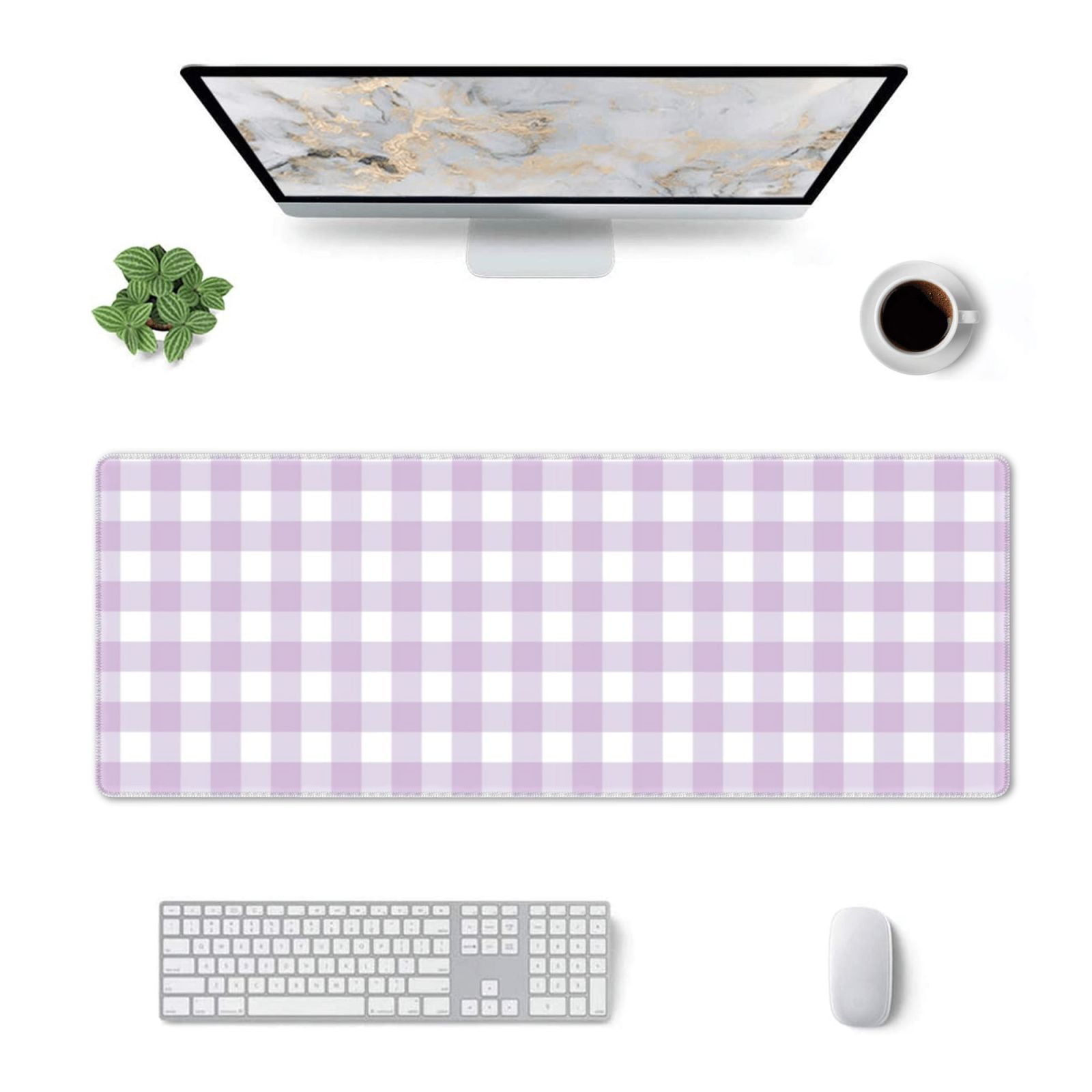 Pofeuu Purple Checkboard Print Desk Mat for Keyboard and Mouse，Computer ...