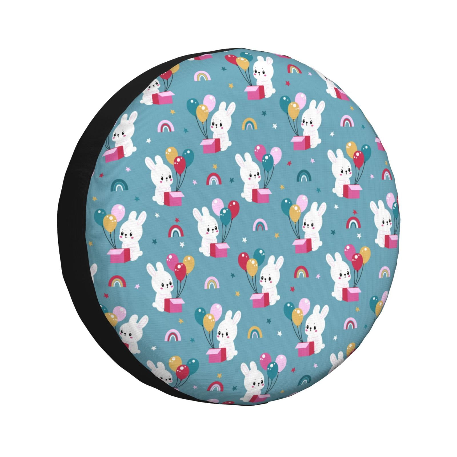 Pofeuu Rabbit And Rainbow Print Spare Tire Wheel Cover for Car Truck ...