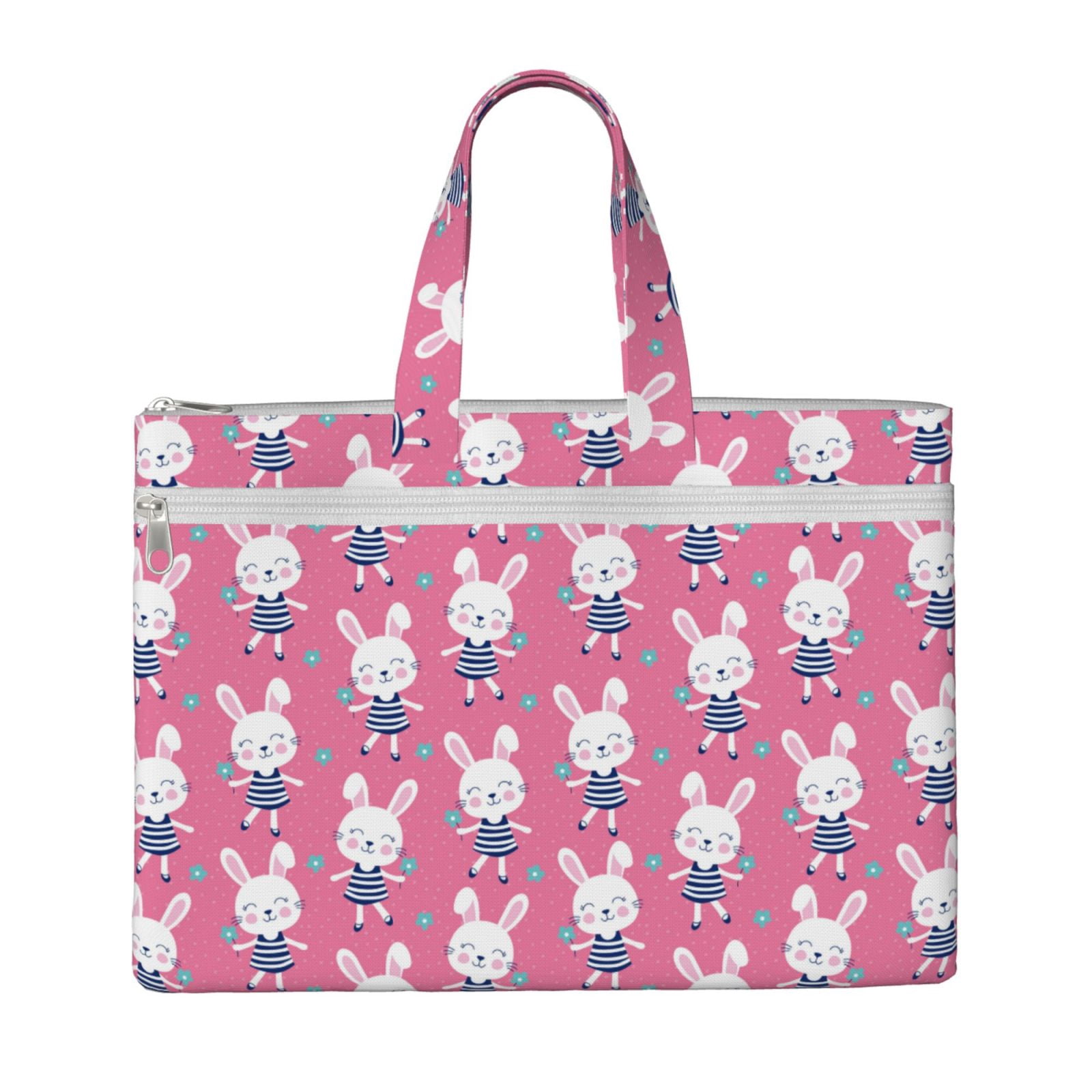 Pofeuu Rabbit Holding Flowers Print Laptop Bag Carrying - Computer Bag ...