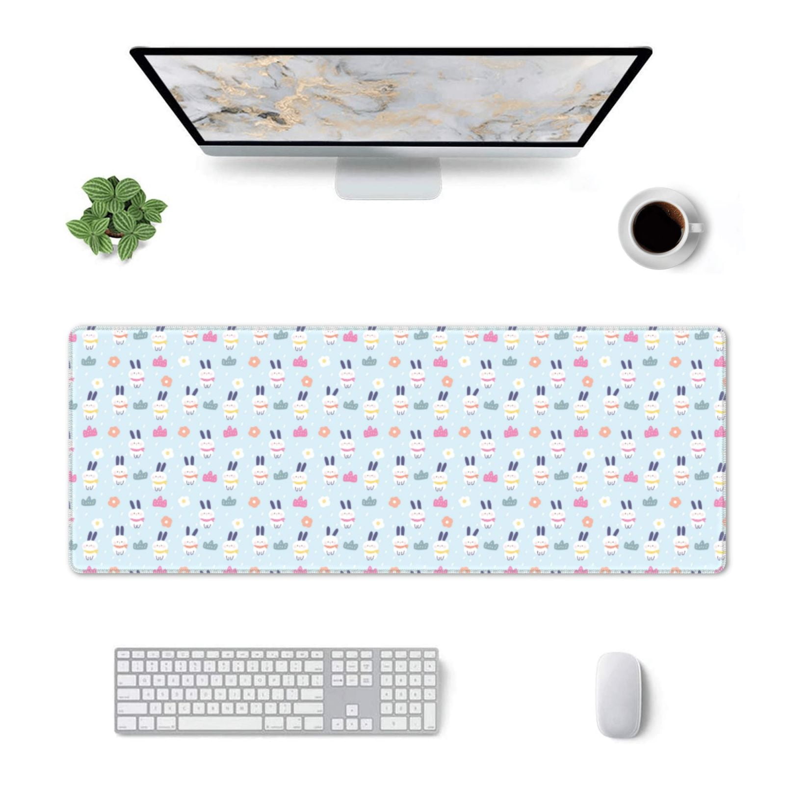 Pofeuu Rabbit In The Rain Print Desk Mat for Keyboard and Mouse ...