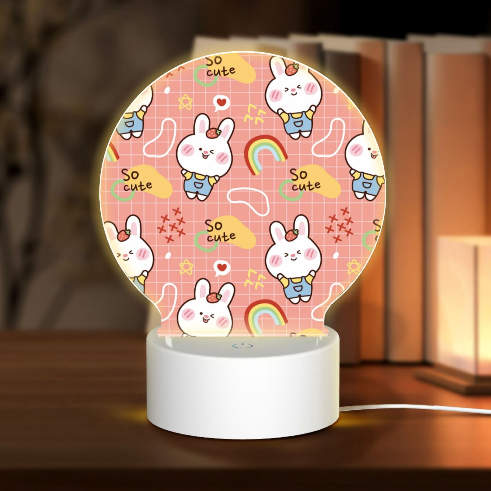 Pofeuu Rabbit So Cute Print LED Christmas Night Light Lamp Base Gift ...