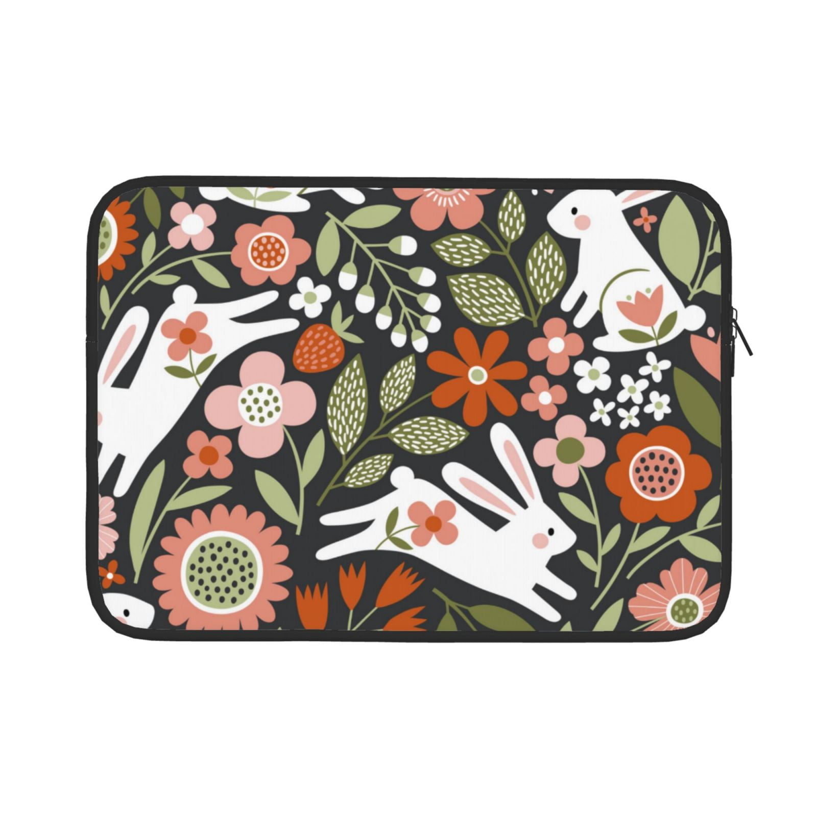 Pofeuu Rabbits on Floral Print Laptop Carrying Case,13-15-Inch Laptop ...
