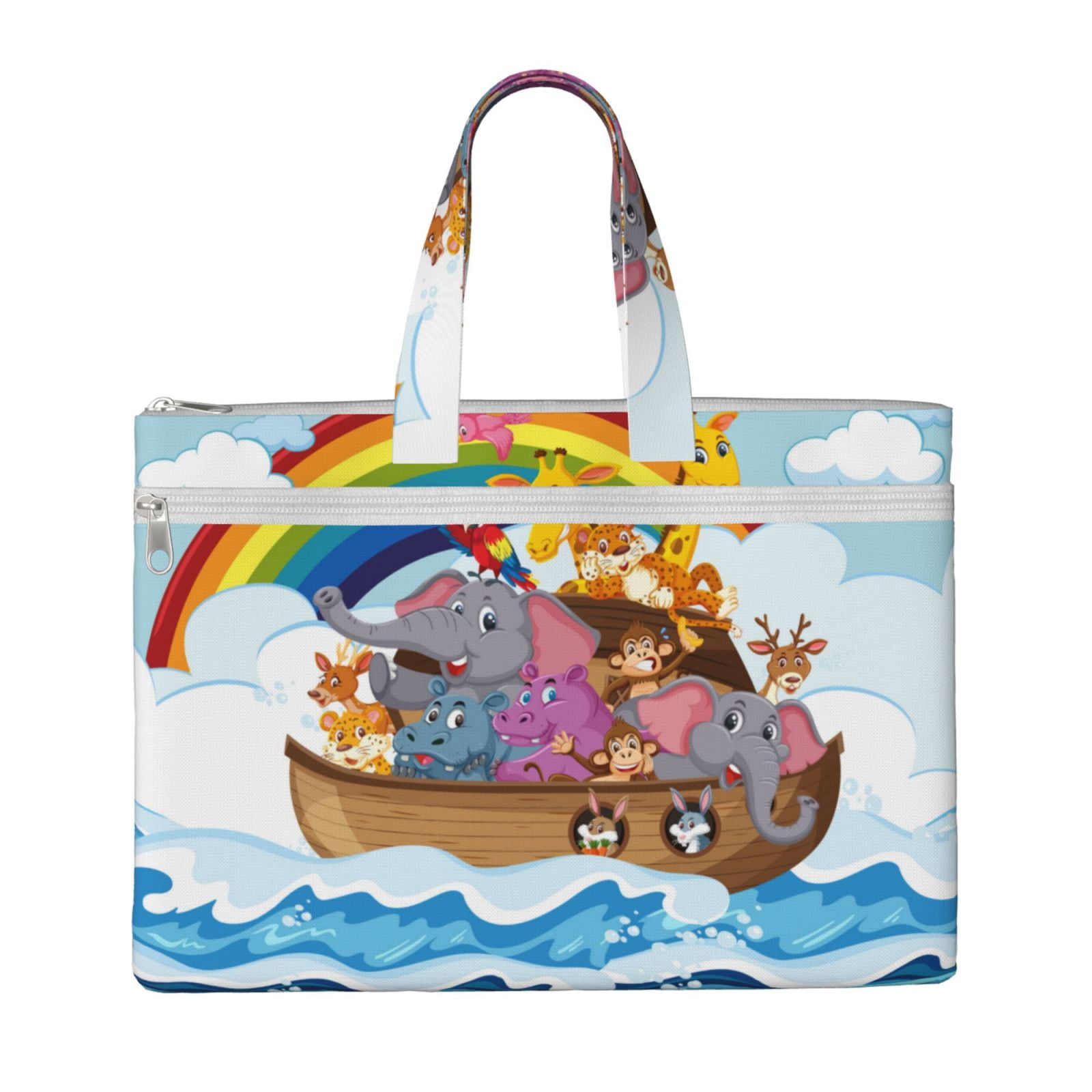 Pofeuu Rainbow Animals on Noah's Ark Print Laptop Bag Carrying ...