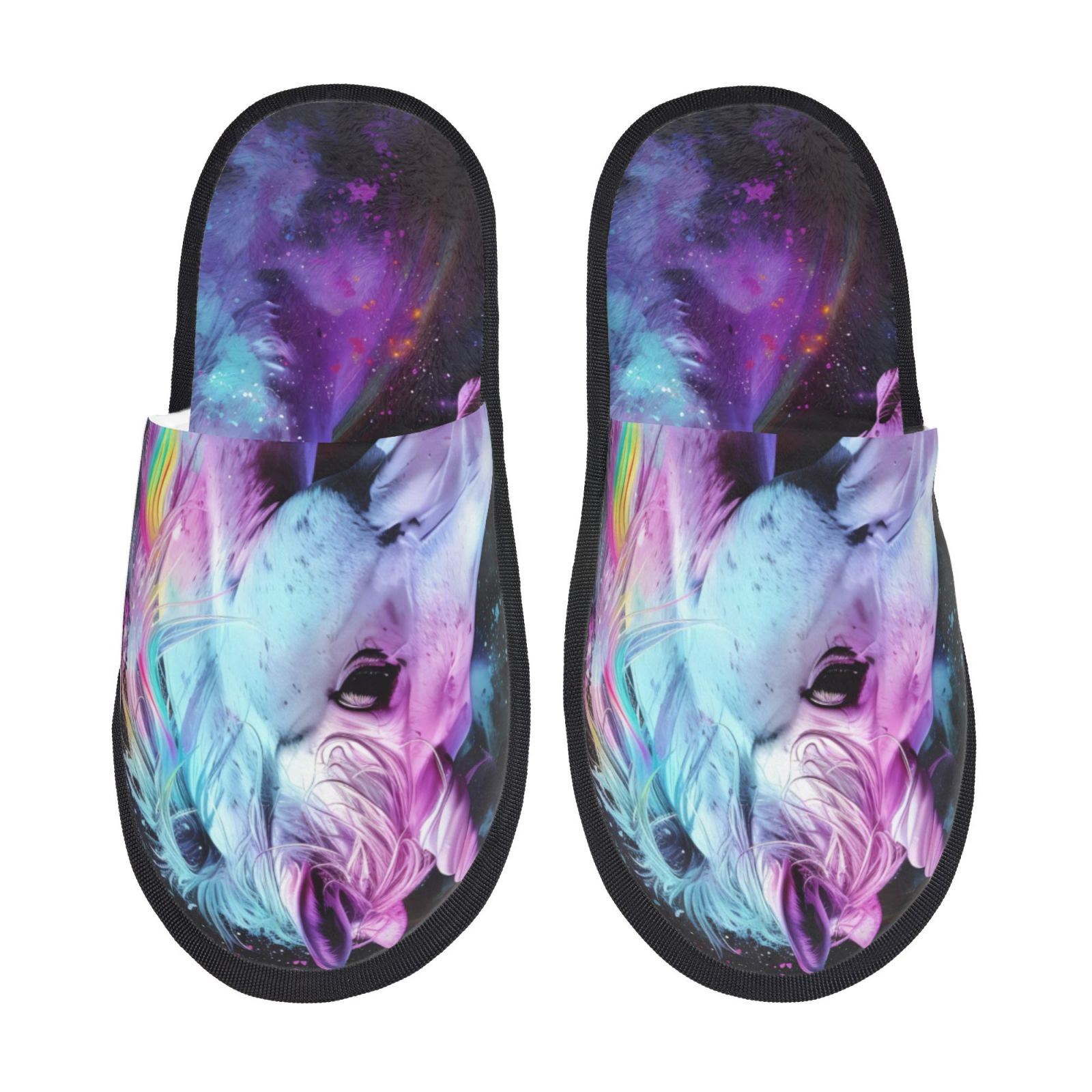 Pofeuu Rainbow Spotted White Horse Print EVA Fuzzy House super light ...