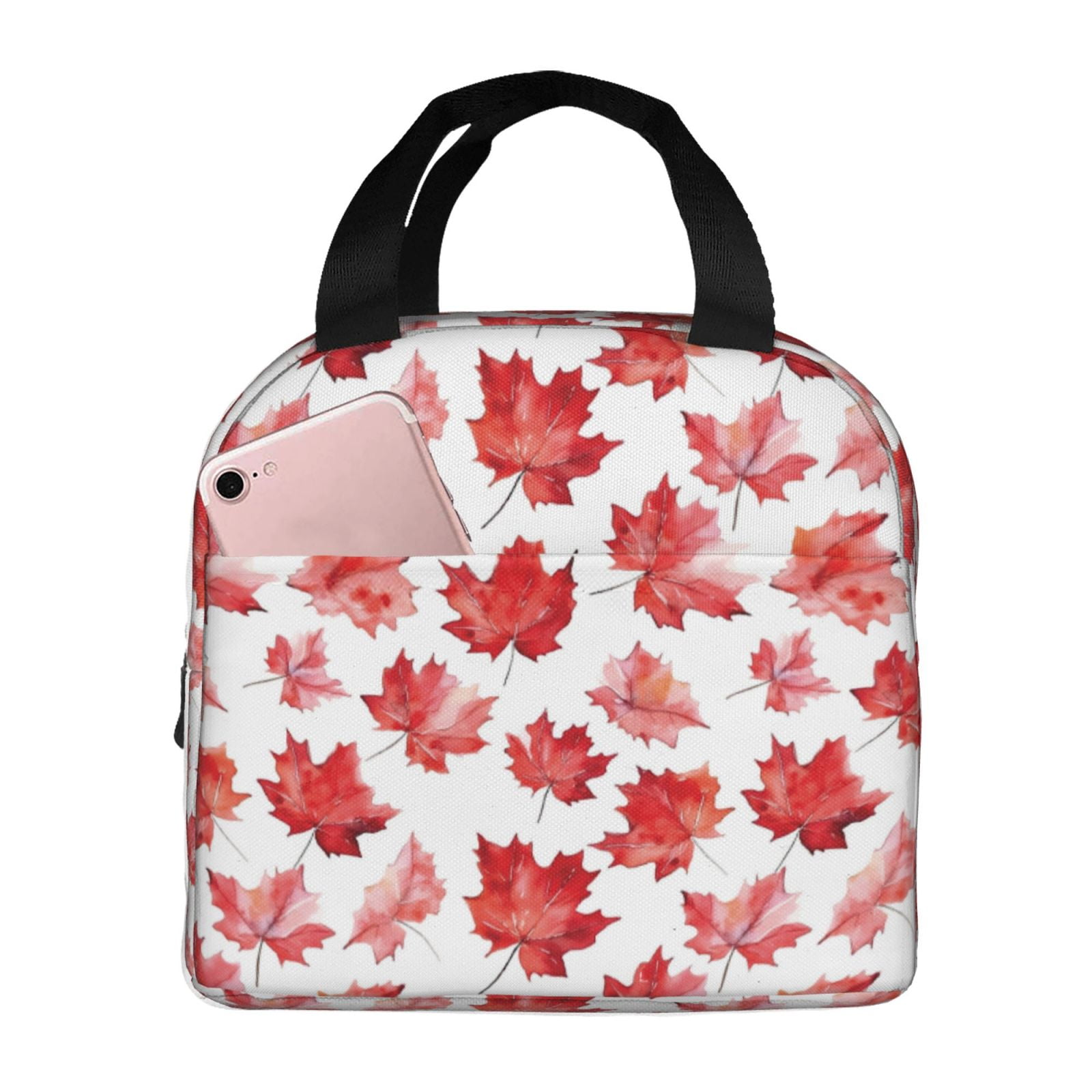 Pofeuu Realistic Maple Leaf Print Lunch Bag Lunch Box Insulated Lunch ...