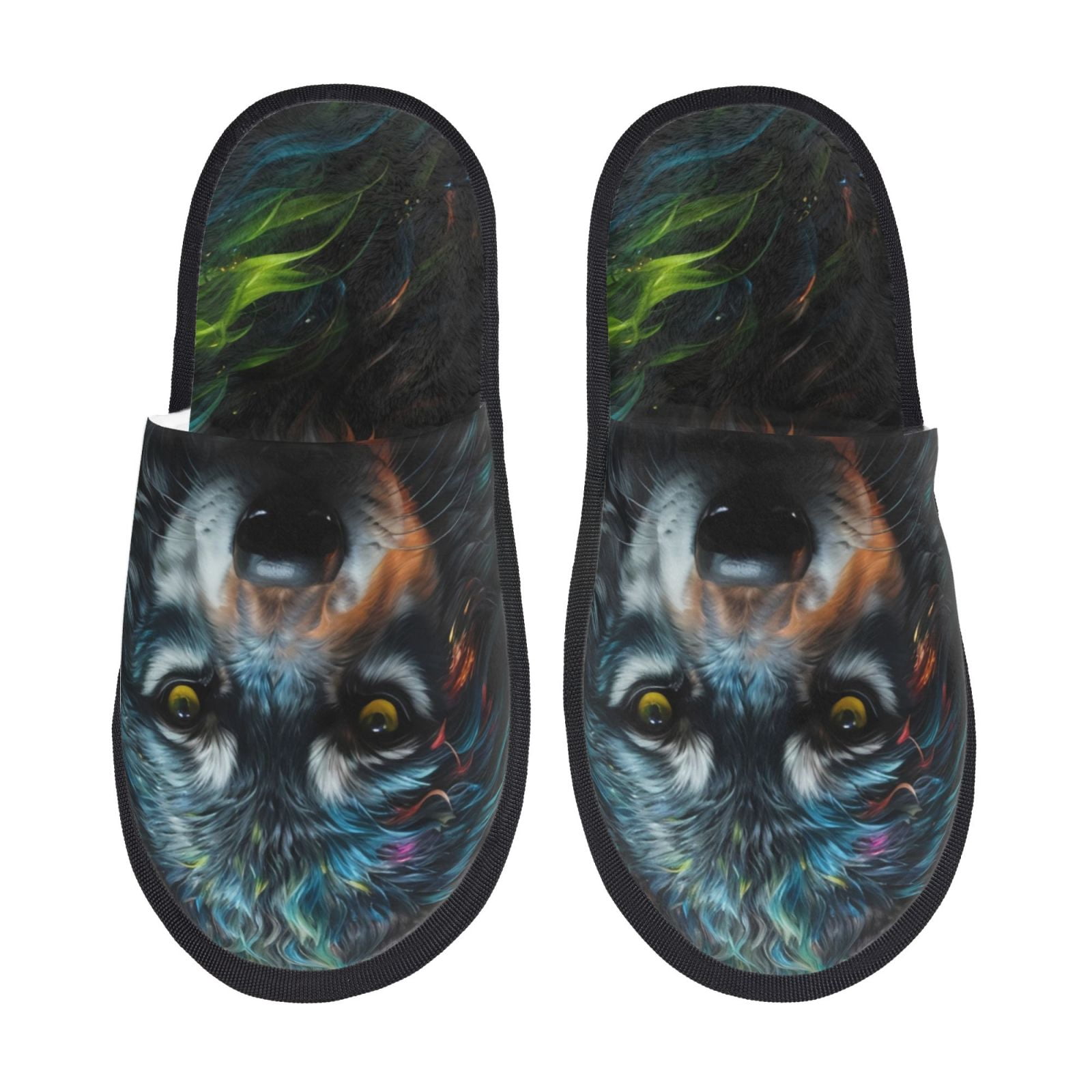 Pofeuu Realistic Style Green Fur Wolf Print EVA Fuzzy House super light ...