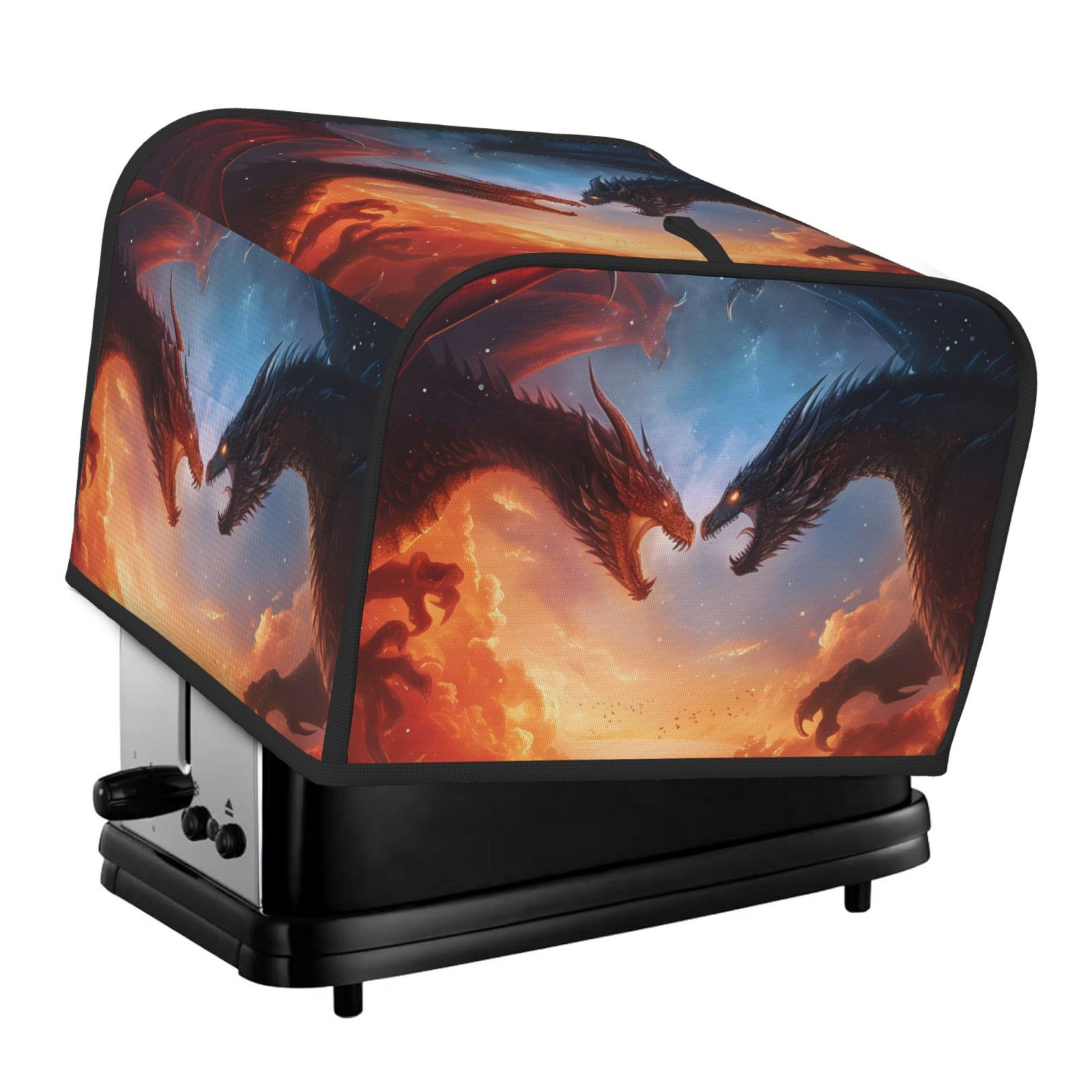 Pofeuu Red And Blue Fire Cloud Dragon Print Toaster Cover 4 Slice ...