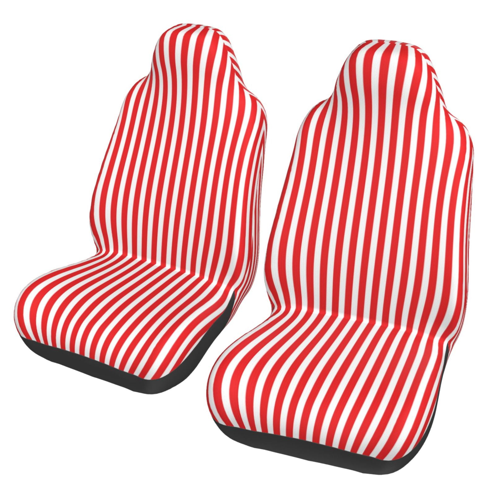 Pofeuu Red And White Stripes Print Automotive Car Seat Covers Flat ...