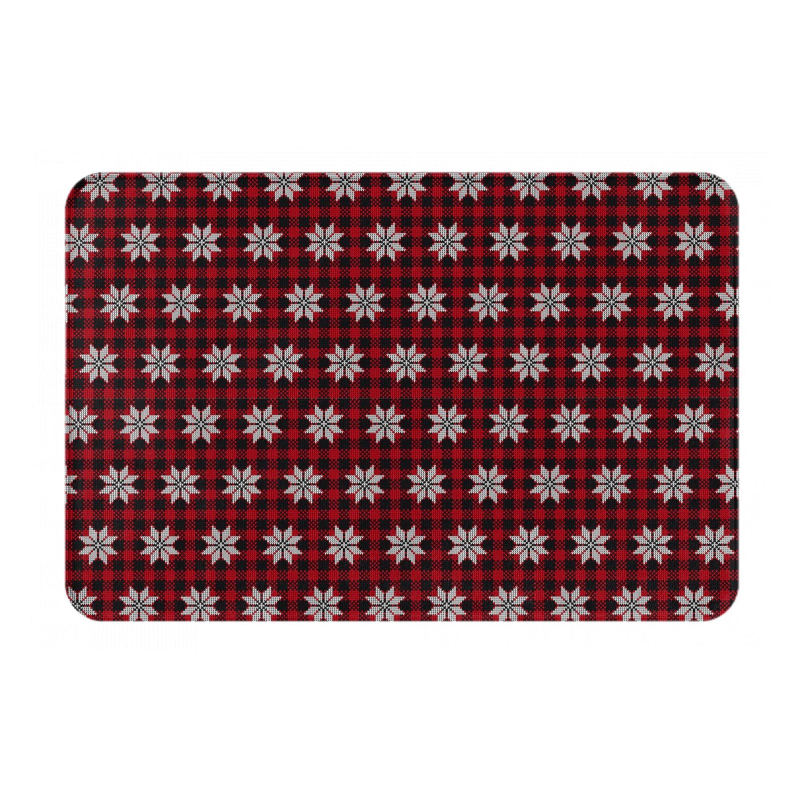 Pofeuu Red Buffalo Plaid Merry Christmas Print Flannel Doormats Rug16 ...