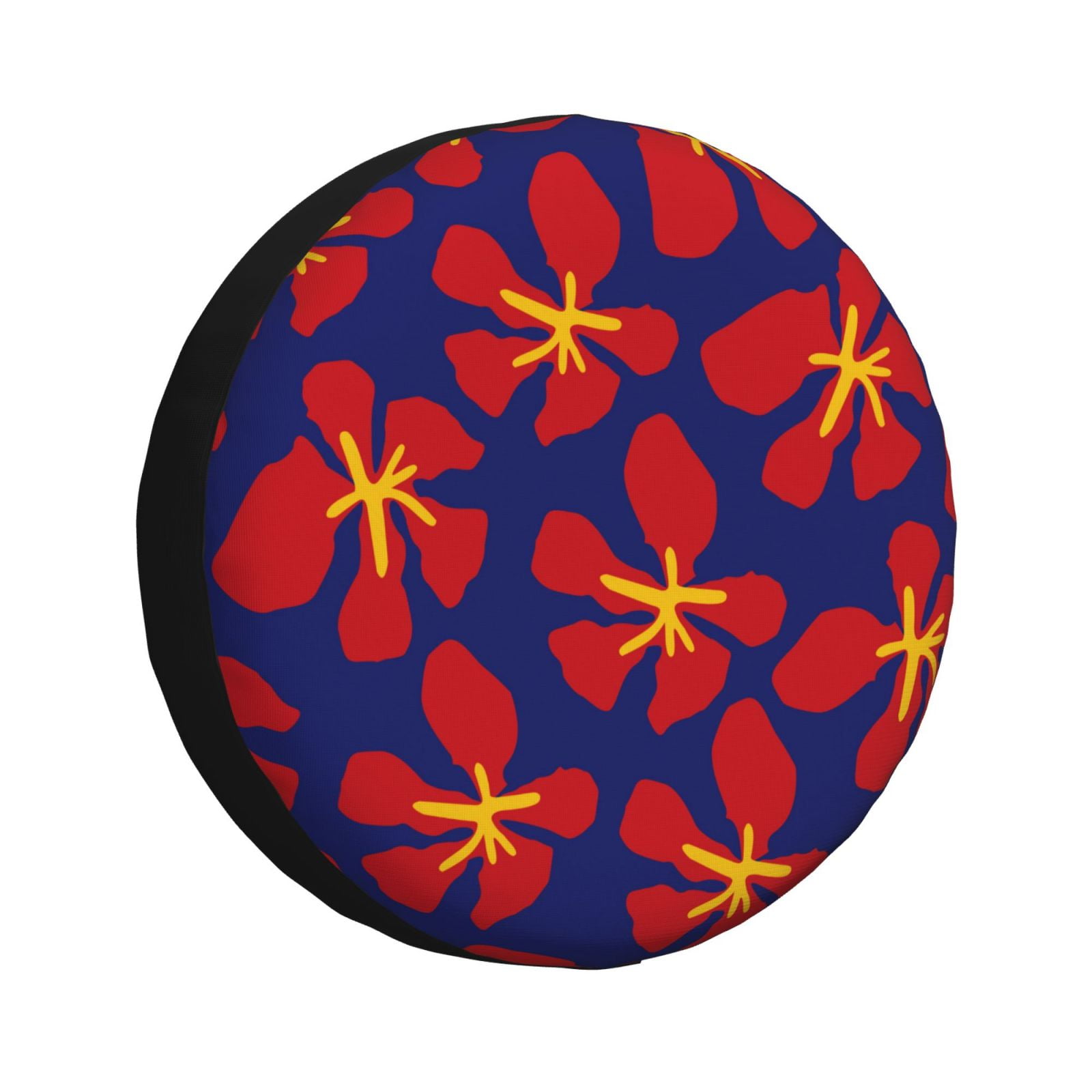Pofeuu Red Floral Print Spare Tire Wheel Cover for Car Truck SUV Camper ...