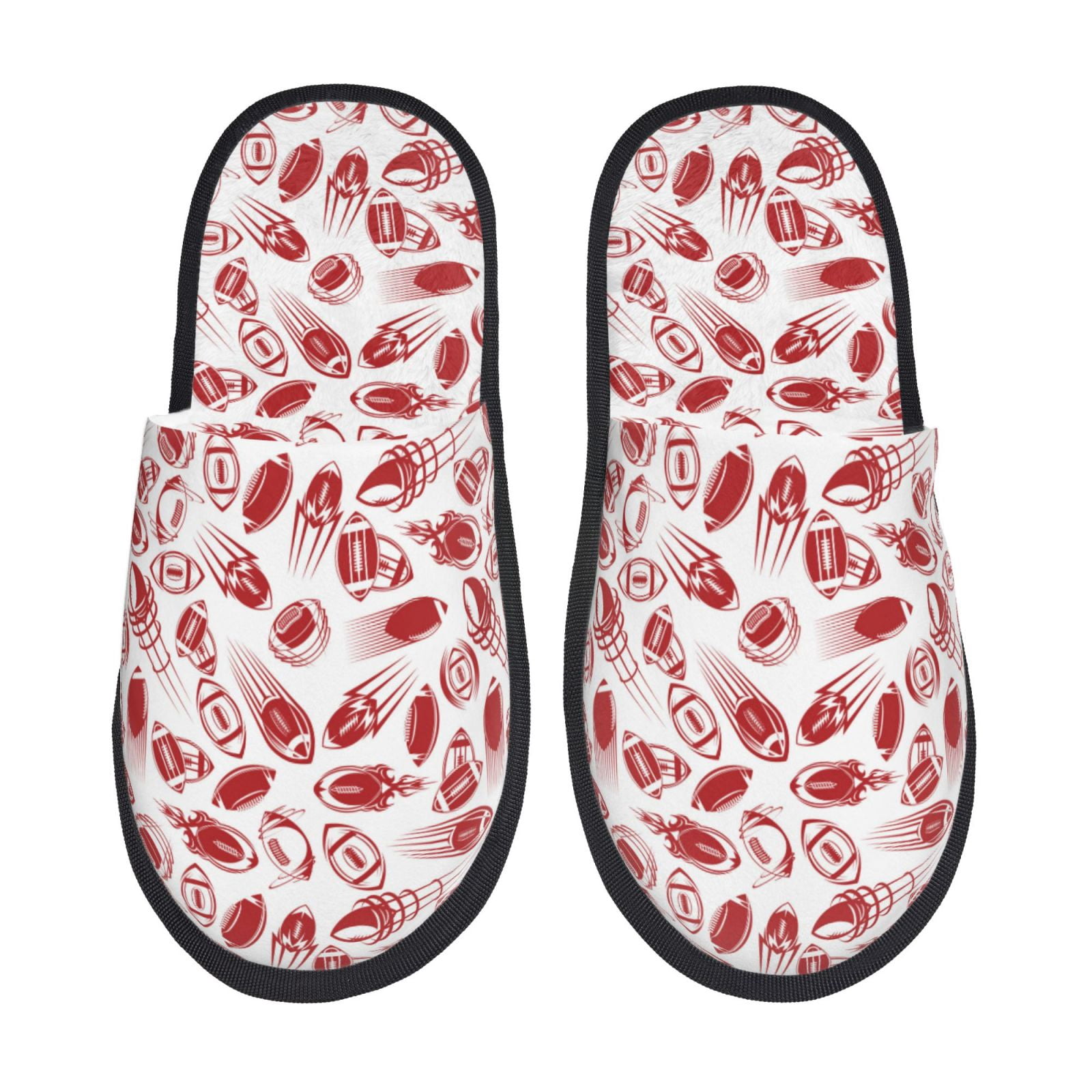 Pofeuu Red Football Print EVA Fuzzy House super light Slippers Slippers ...
