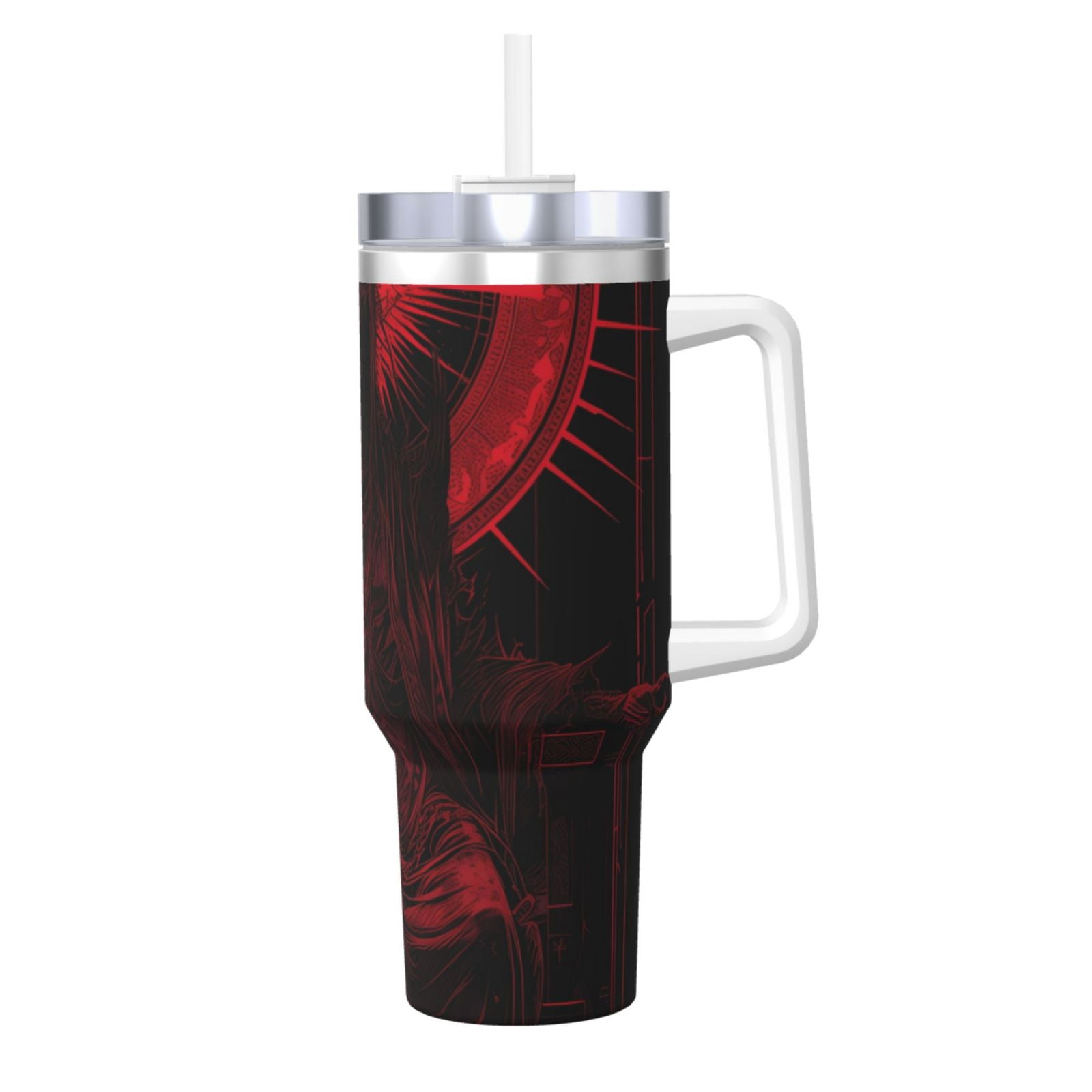 Pofeuu Red Gothic Skeleton Throne Print 40oz Ice Bully With Handle And ...