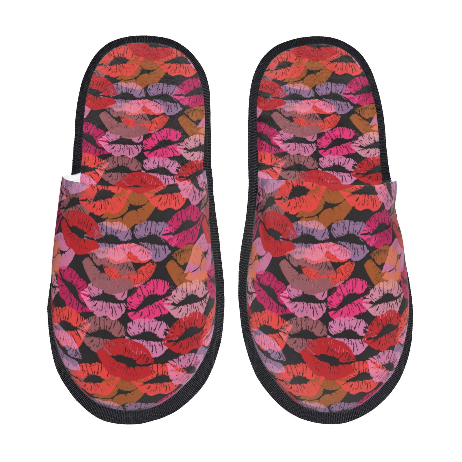 Pofeuu Red Lips Kissing Print EVA Fuzzy House super light Slippers ...