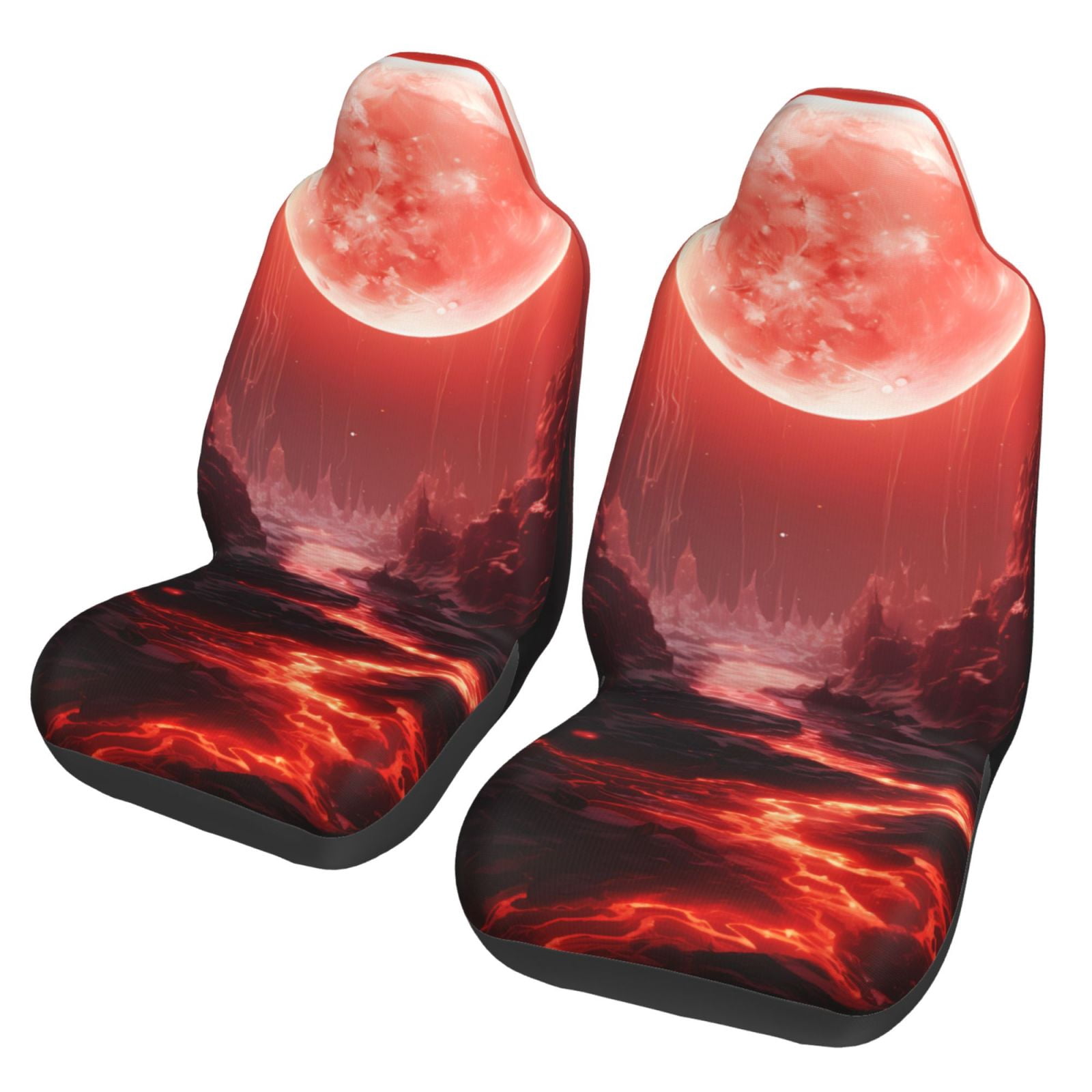 Pofeuu Red Moon Lava Print Automotive Car Seat Covers Flat Cloth Full ...