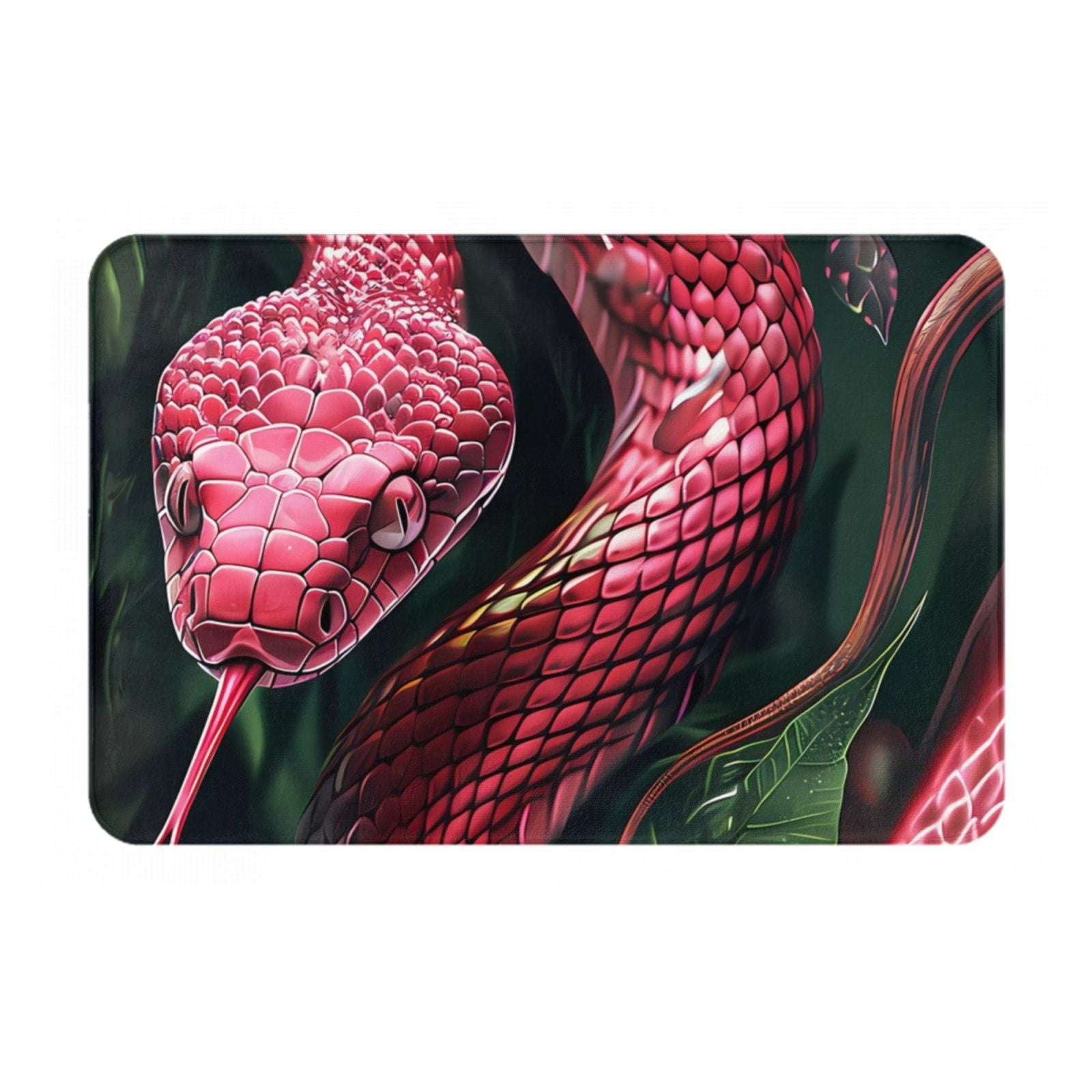 Pofeuu Red Viper Jungle Intensity Print Flannel Doormats Rug16"x24"Rug ...