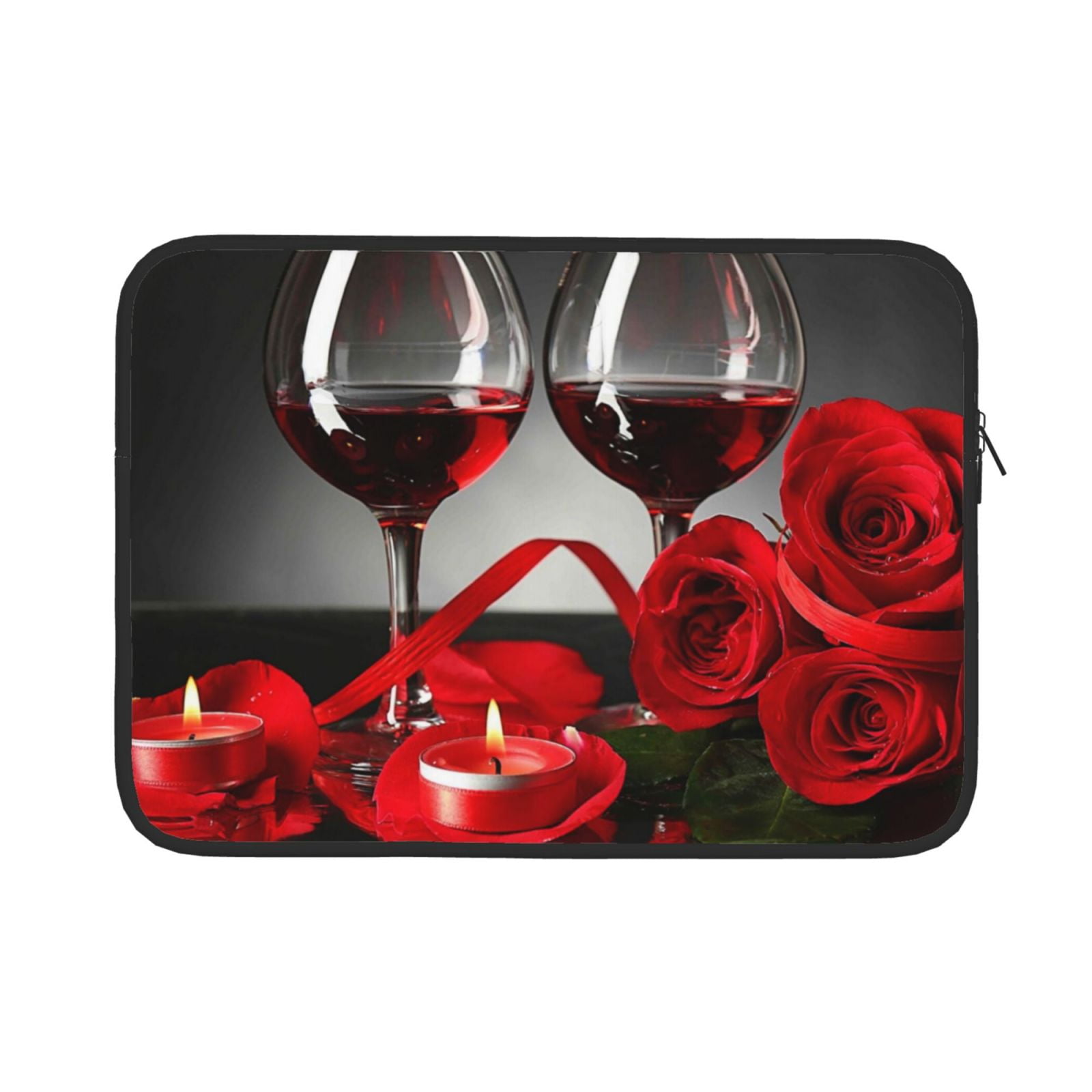 Pofeuu Red Wine Rose Print Laptop Carrying Case,13-15-Inch Laptop and ...