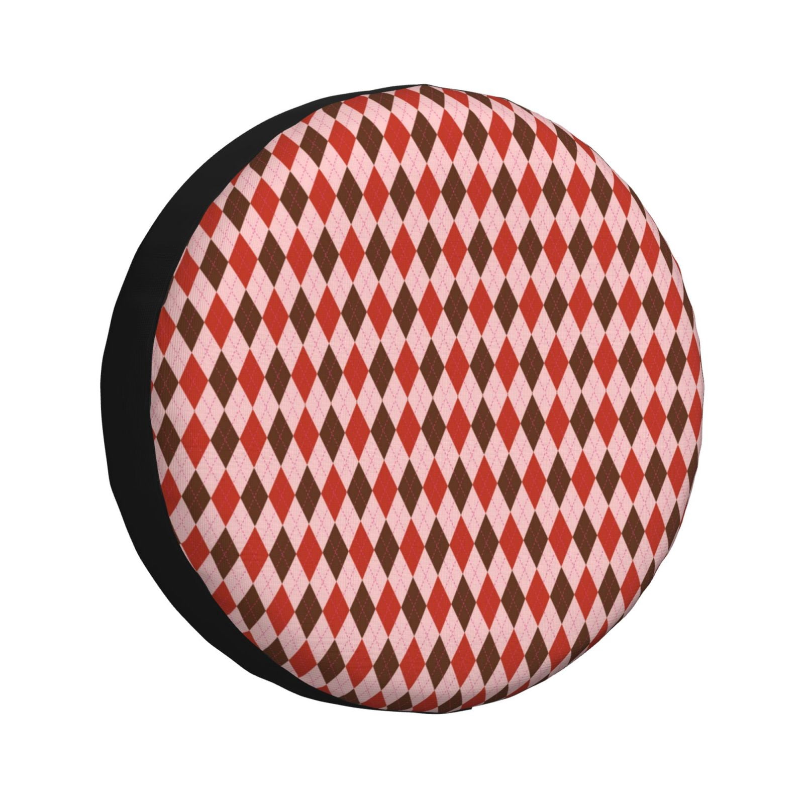 Pofeuu Red and Brown Squares Print Spare Tire Wheel Cover for Car Truck ...