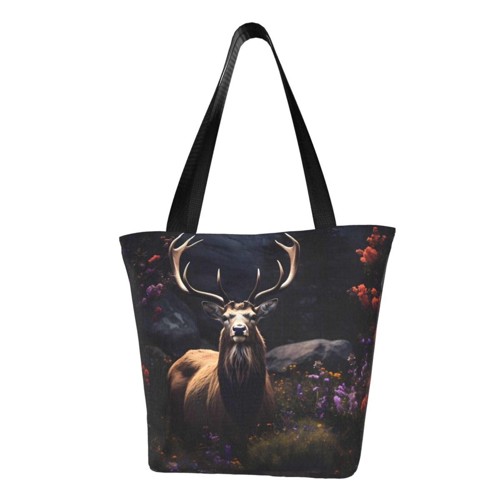 Pofeuu Regal Stag In Forest Print Women Fashion Shoulder Handbags Top ...