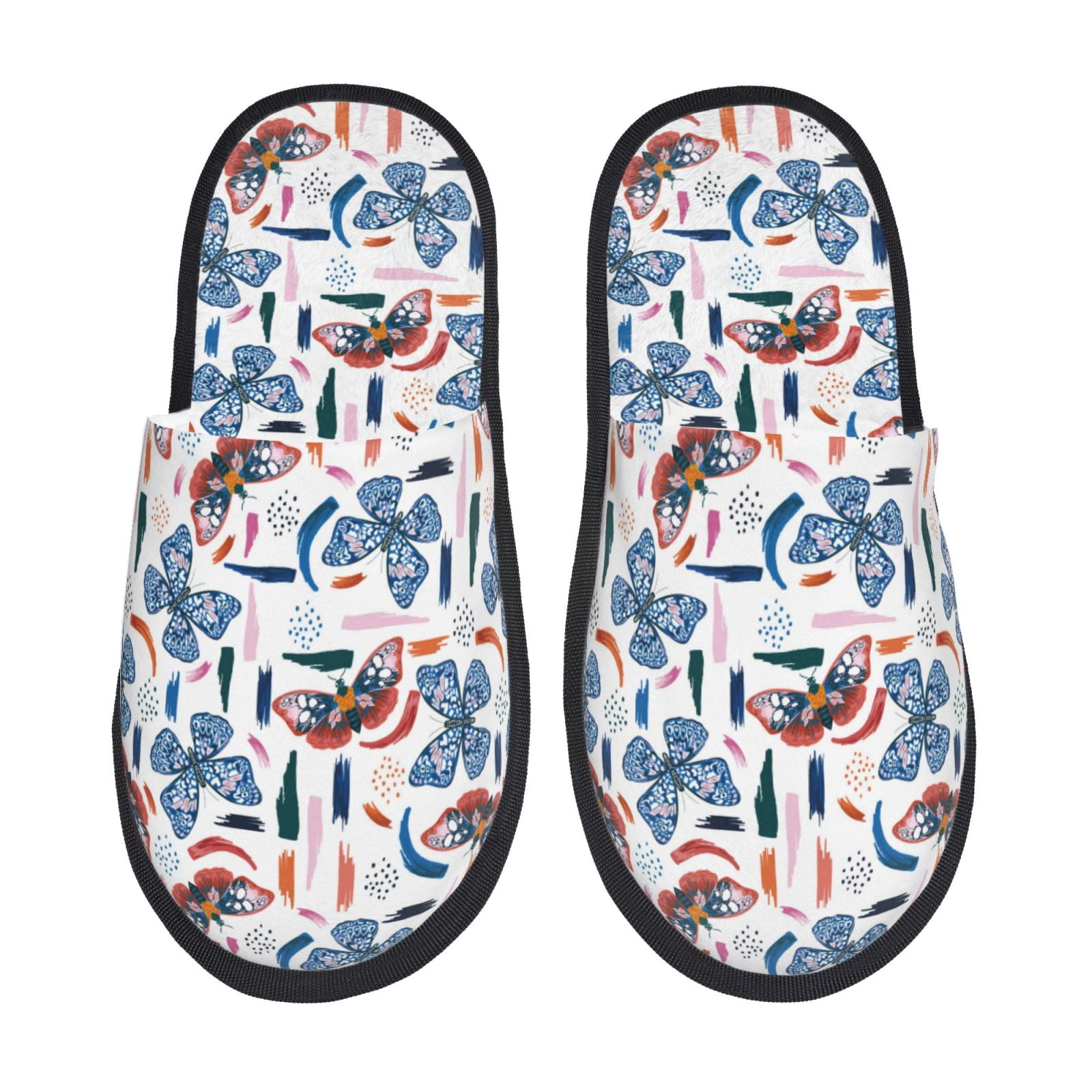 Pofeuu Retro Butterfly Print EVA Fuzzy House super light Slippers ...
