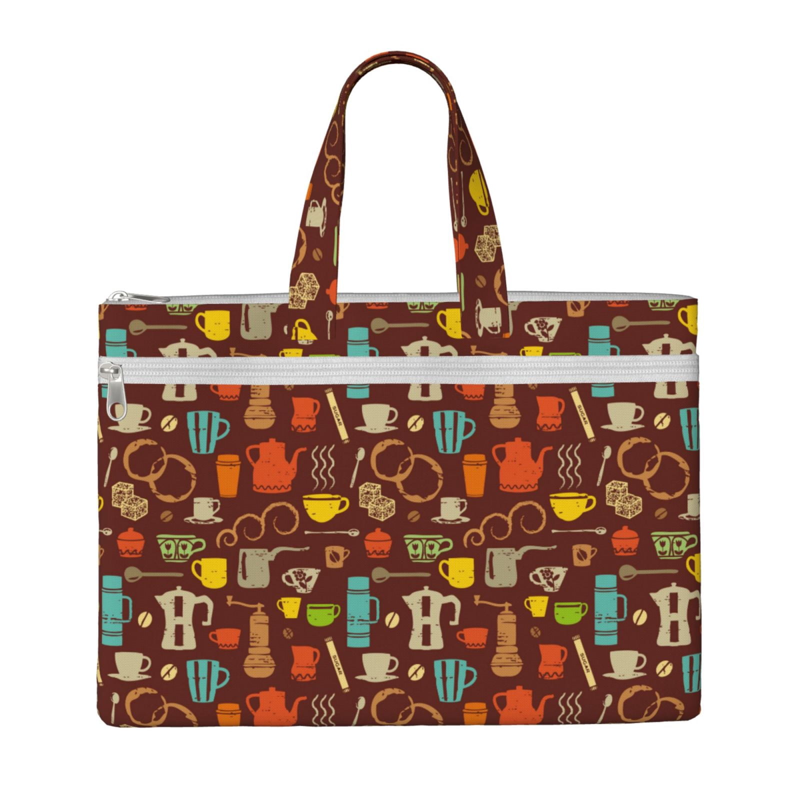 Pofeuu Retro Coffee Print Laptop Bag Carrying - Computer Bag Laptop ...