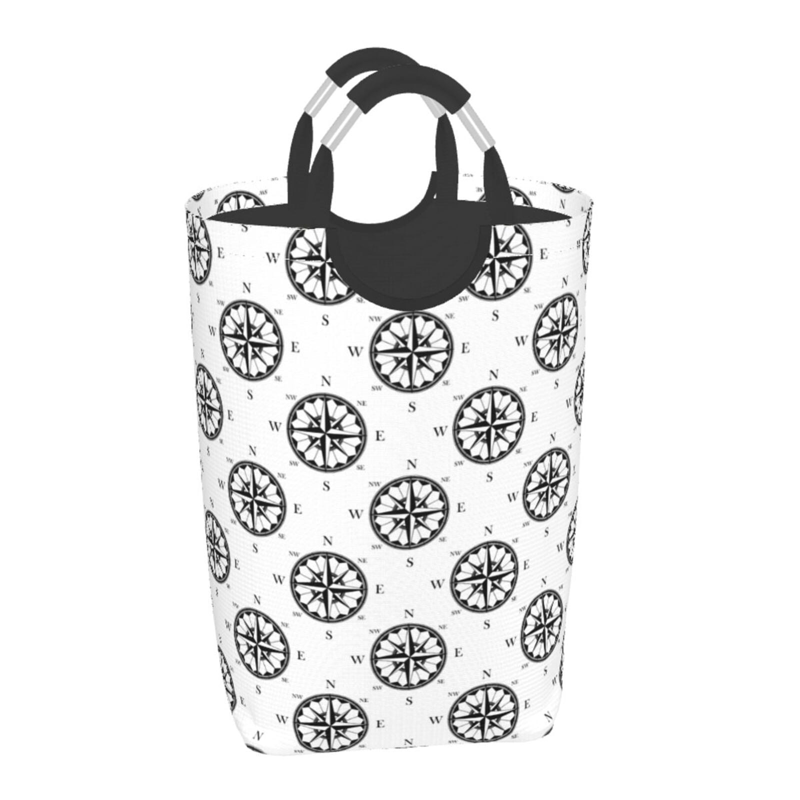 Pofeuu Retro Compass Print Laundry Basket, Laundry Hamper, Collapsible ...