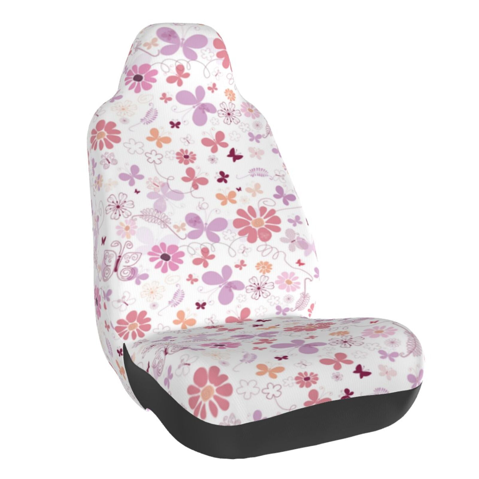 Pofeuu Retro Floral Print Automotive Car Seat Covers Flat Cloth Full ...
