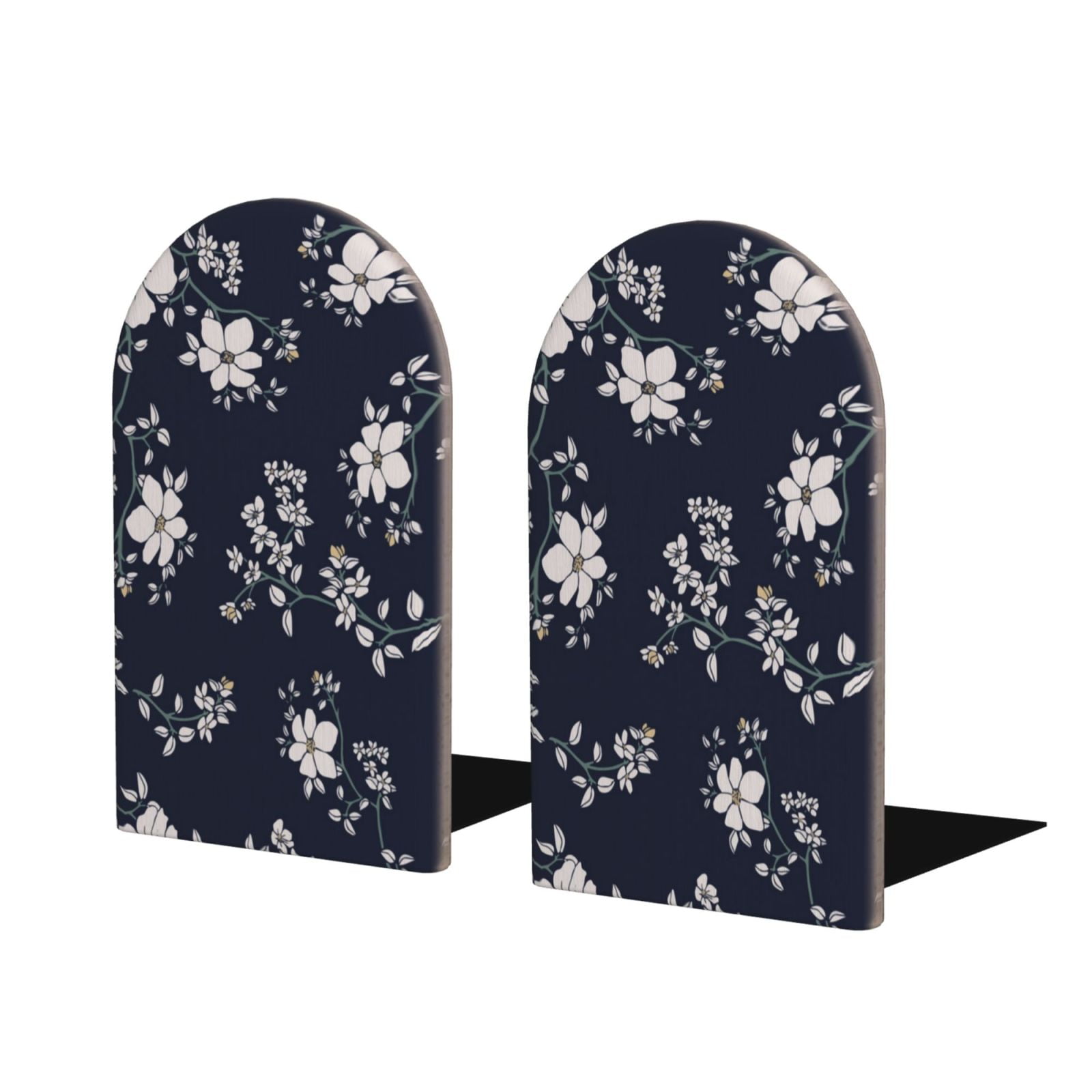 Pofeuu Retro Flower Print Large Bookend Hold Heavy Books- Wood Bookends ...