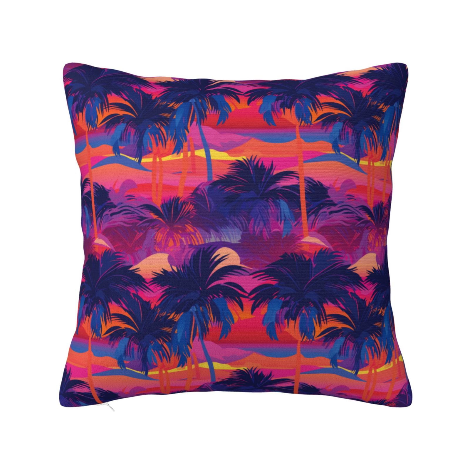 Pofeuu Retro Palms Print Double-sided plush pillowcase Square Throw ...