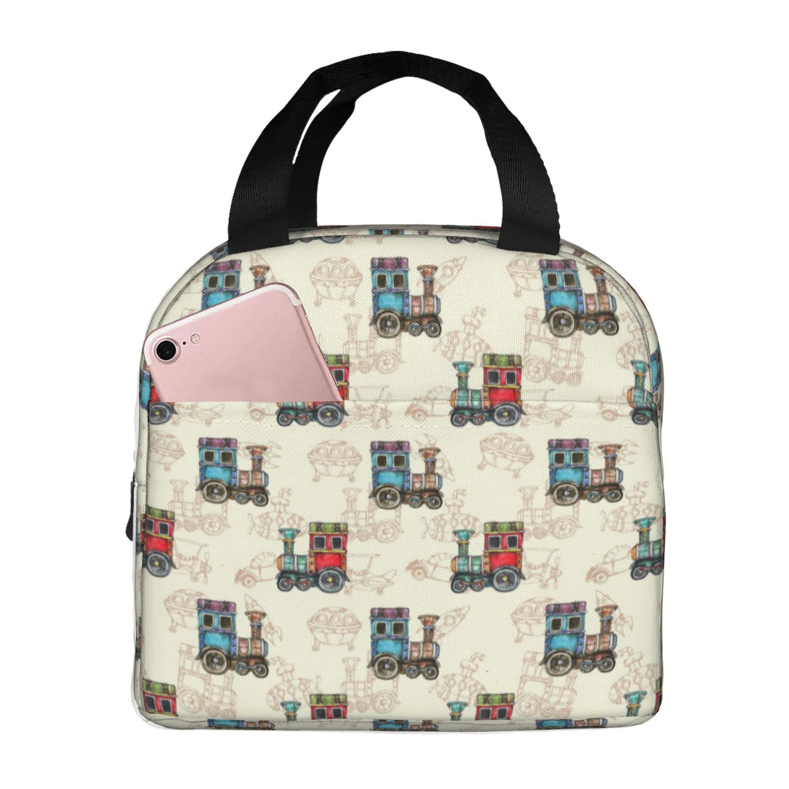 Pofeuu Retro Steampunk Vehicle Print Lunch Bag Lunch Box Insulated ...