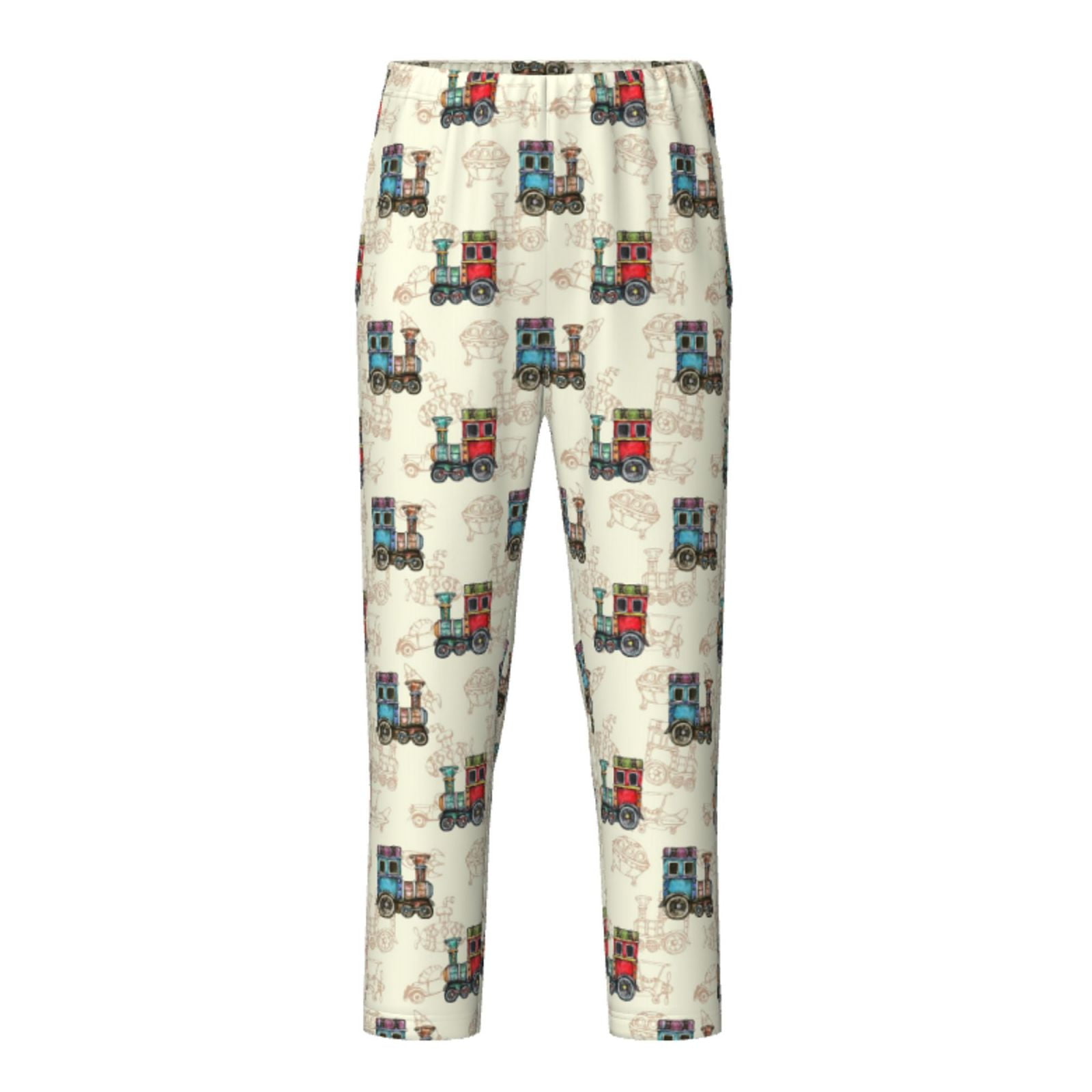 Pofeuu Retro Steampunk Vehicle Print Teenagers' Pajama Pants, Soft ...