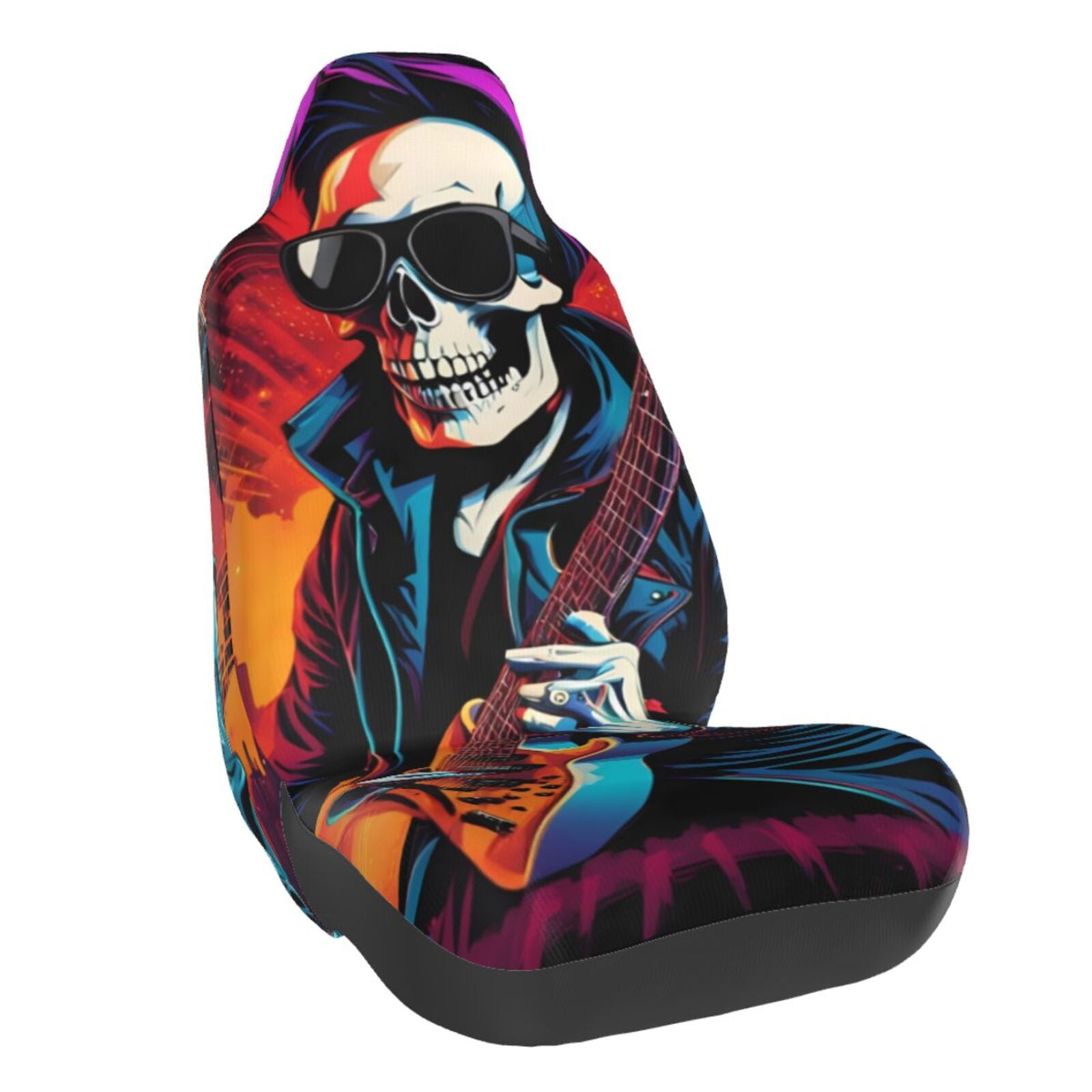 Pofeuu Rock Skull Singer Print Automotive Car Seat Covers Flat Cloth ...